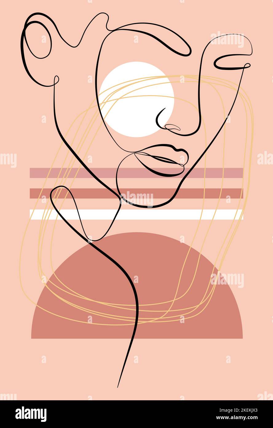Vector template of design and illustrations in a minimalistic linear ...