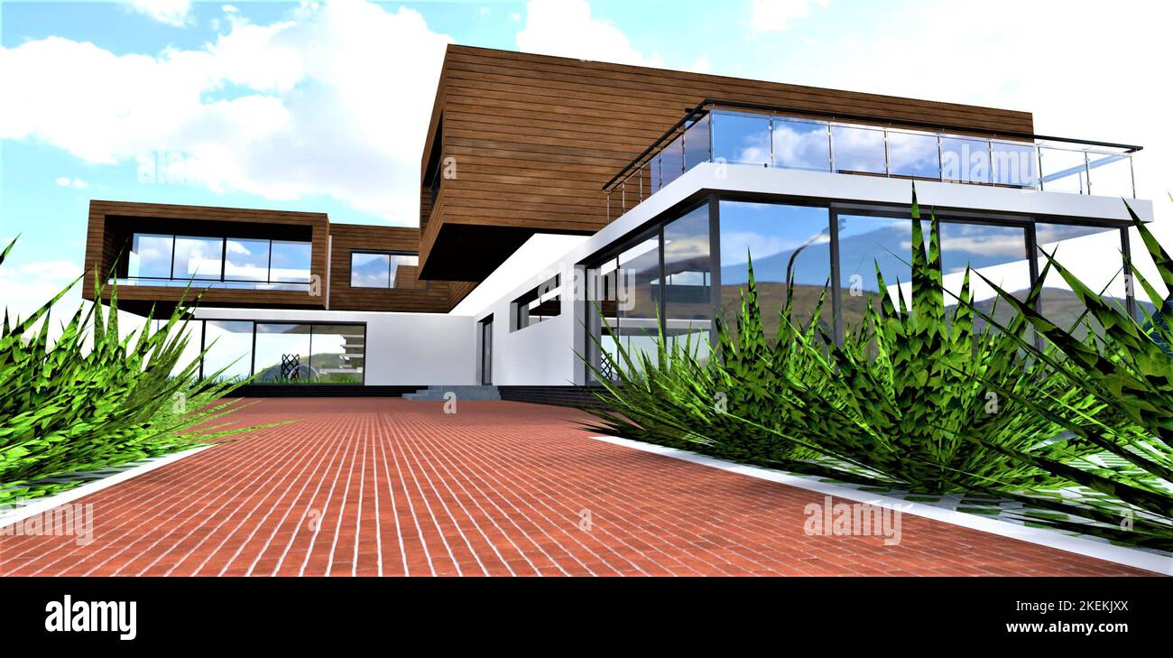 Design of contemporary suburban dwelling built in accordance with ...