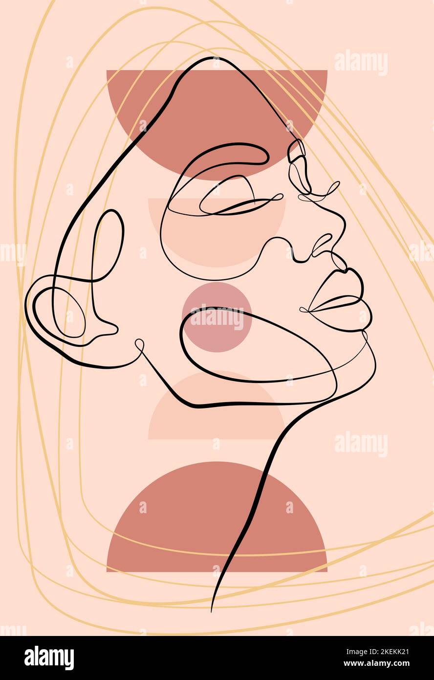 Vector template of design and illustrations in a minimalistic linear ...