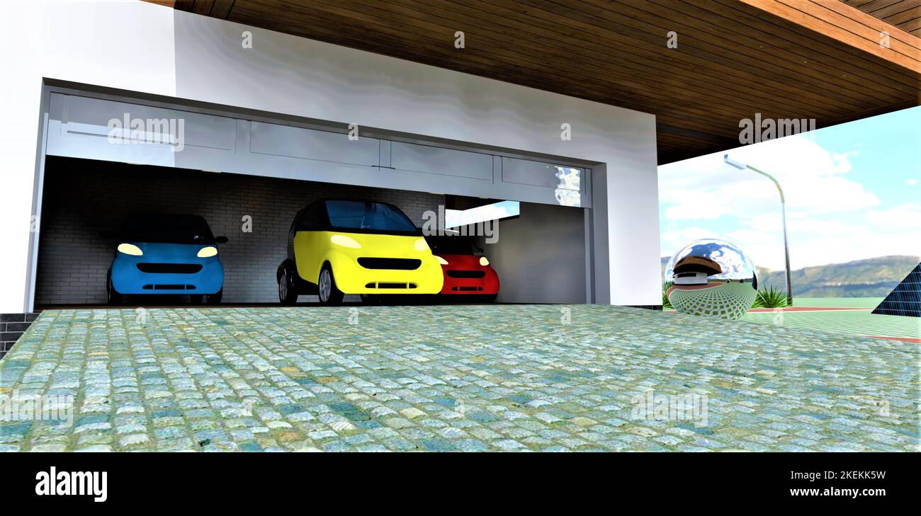 Contactless charging of several electrical cars in the garage of ...