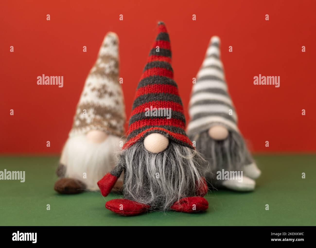 Three Little Christmas Gnomes Gonks On Red Background Stock Photo Alamy Three Little Christmas Gnomes Gonks On Red Background Stock Photo Alamy