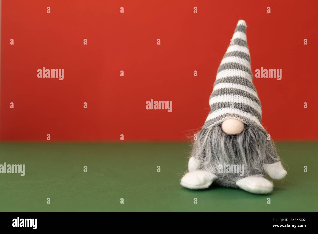 Little christmas gnome gonk with copy space background Stock Photo - Alamy