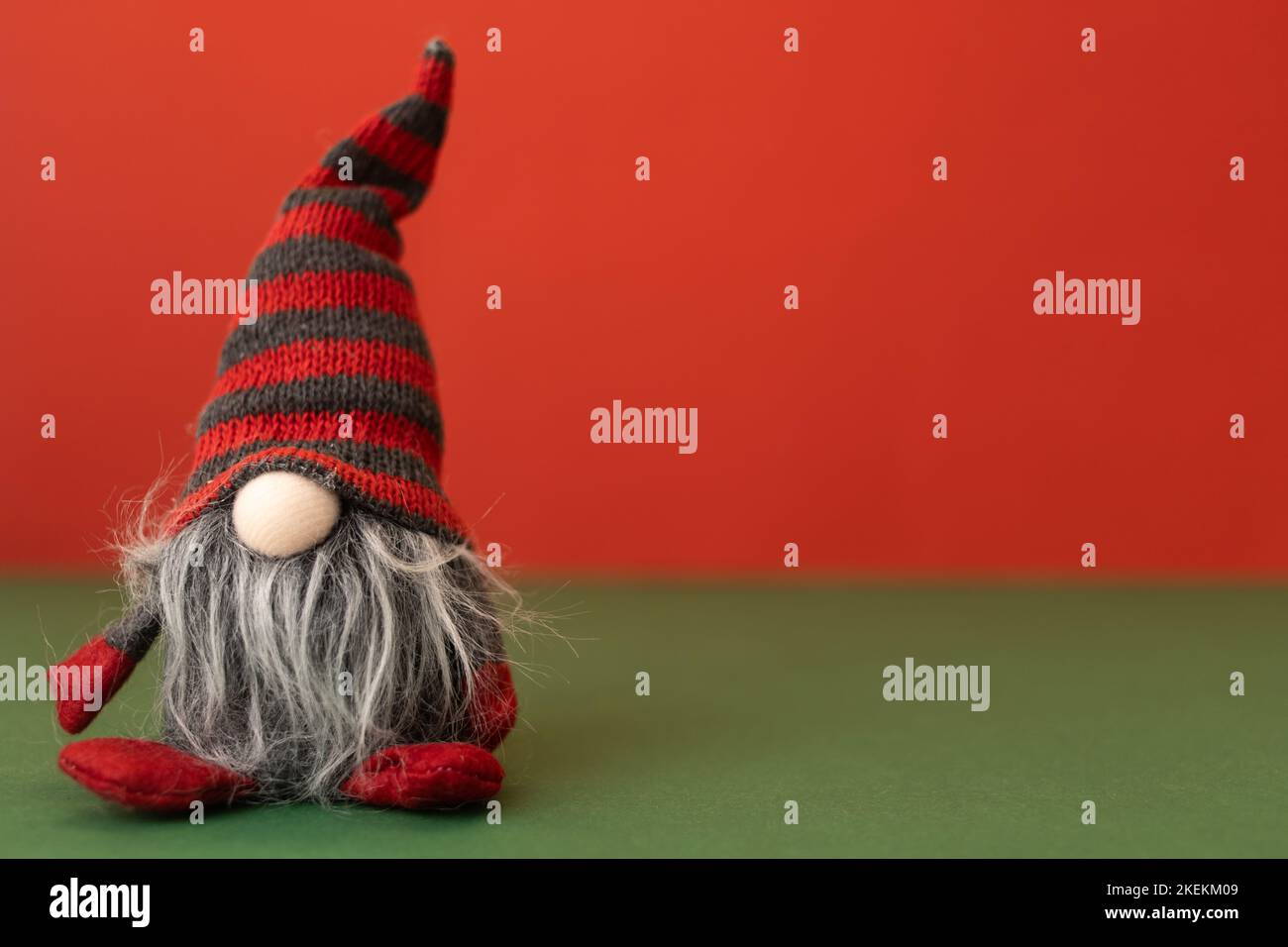 Little christmas gnome gonk with copy space background Stock Photo - Alamy