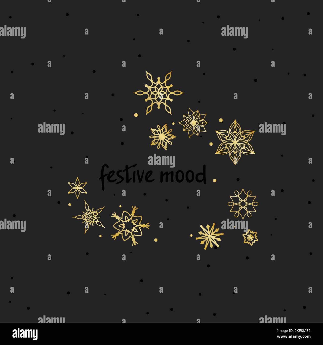 Decoration, trendy postcard, festive mood, handwritten lettering ...