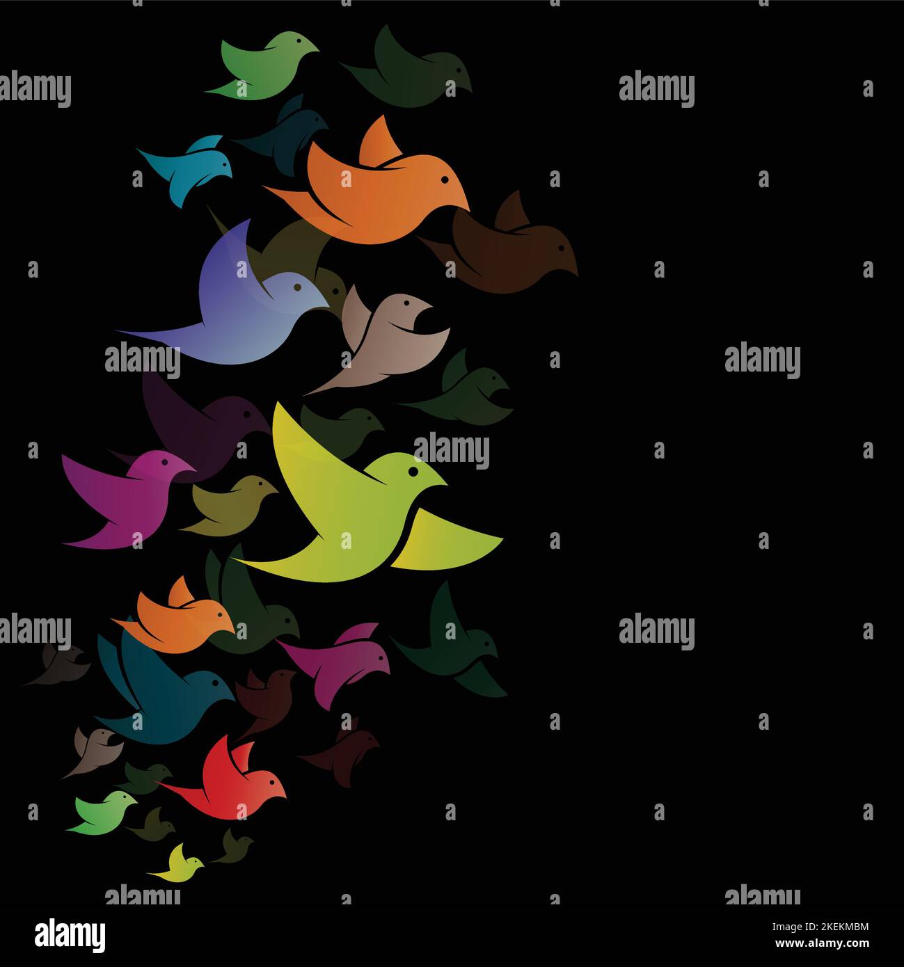 Bird design on black background - Vector Illustration. Easy editable ...
