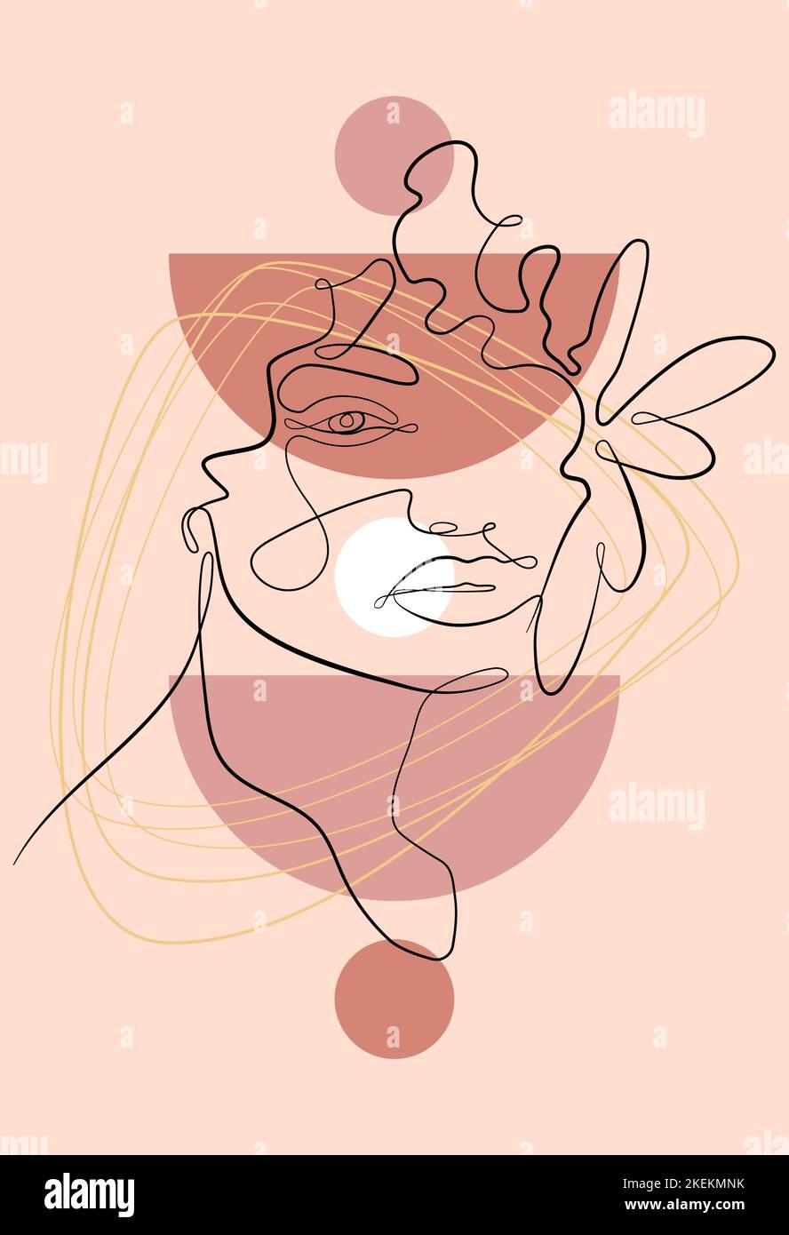 Vector template of design and illustrations in a minimalistic linear ...