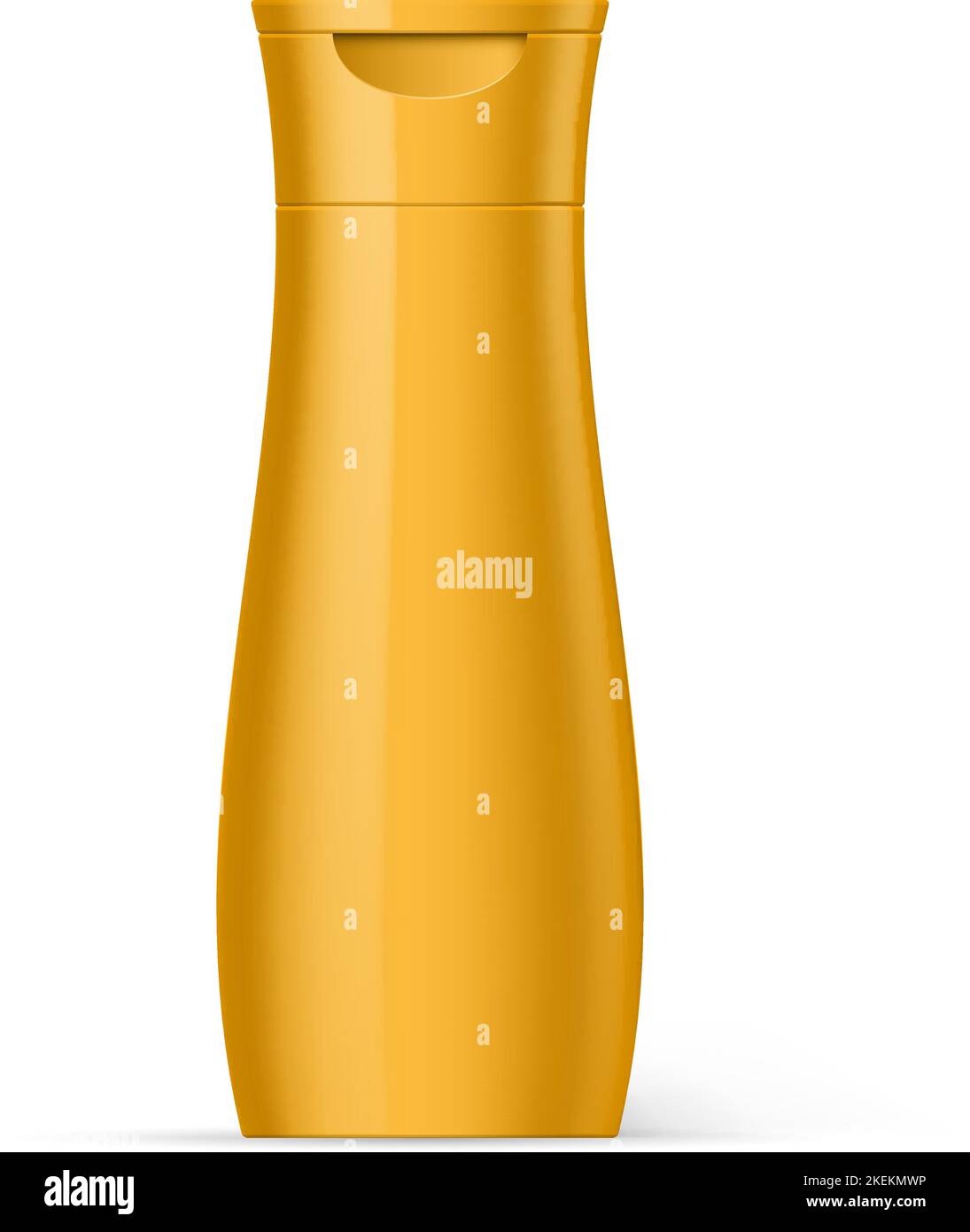 Yellow Plastic Bottle of Shampoo Packaging Isolated over White ...