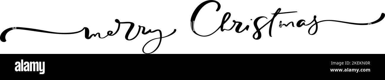Merry Christmas Hand Lettering Calligraphy Text Isolated On White