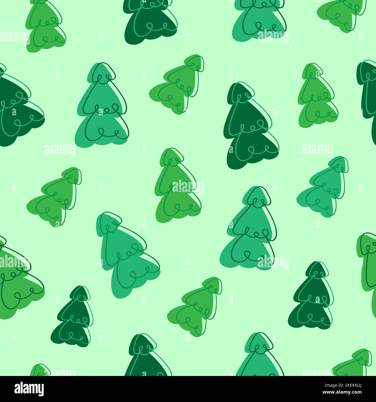 Pine tree seamless pattern vector isolated on light green background ...