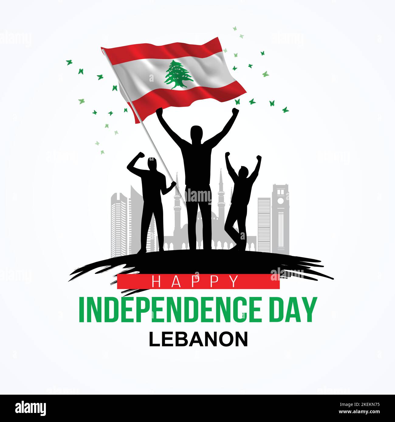 Happy Independence day Lebanon Vector Template Design Illustration ...
