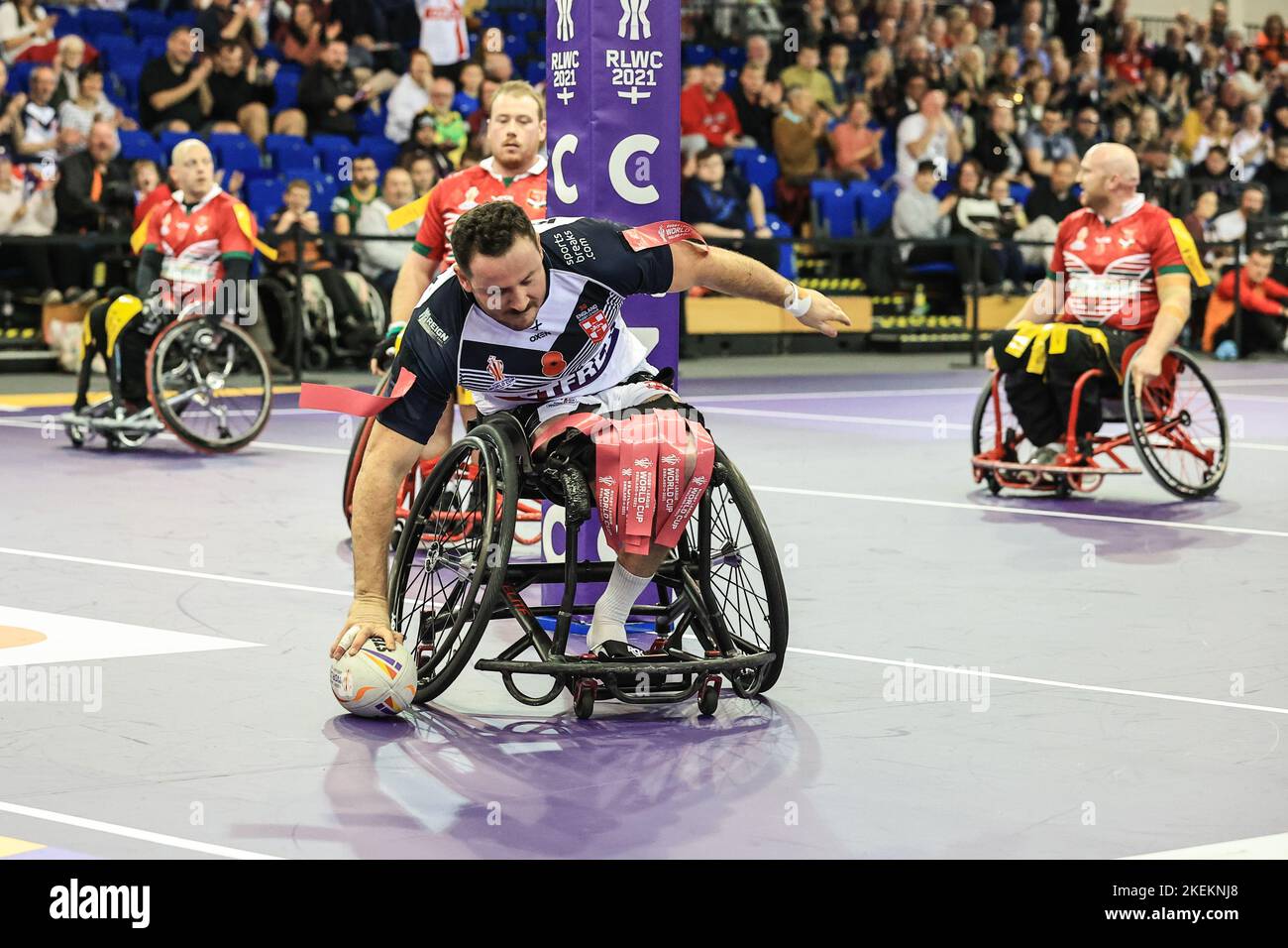 Sheffield, UK. 13th Nov, 2022. Sebastien Bechara of England goes over ...