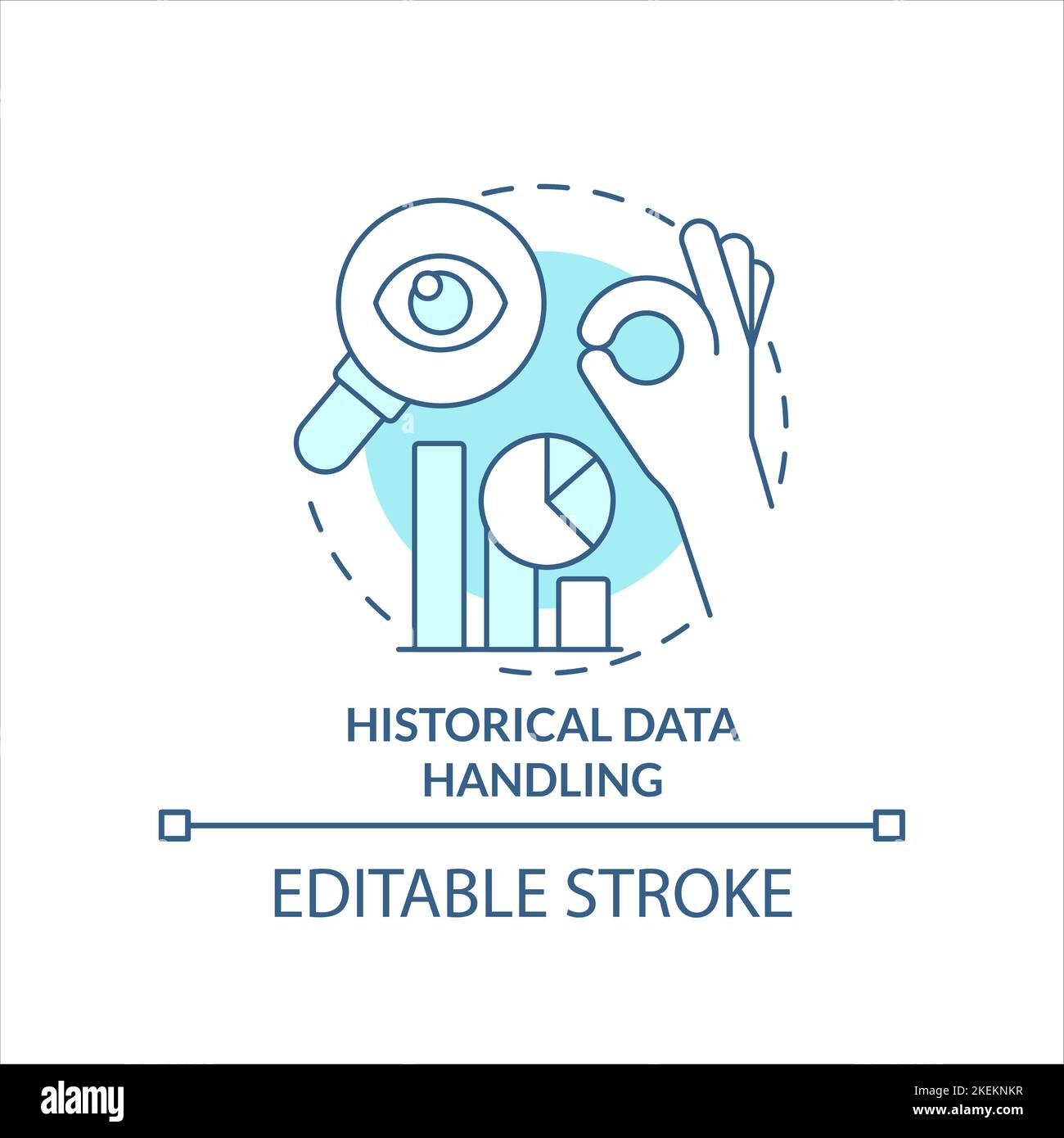 Historical data handling turquoise concept icon Stock Vector Image & Art - Alamy
