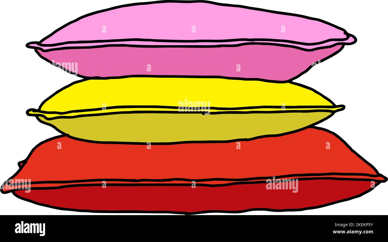 Pile of Pillows Vector : Cozy Comfort in Digital Design Stock Vector ...
