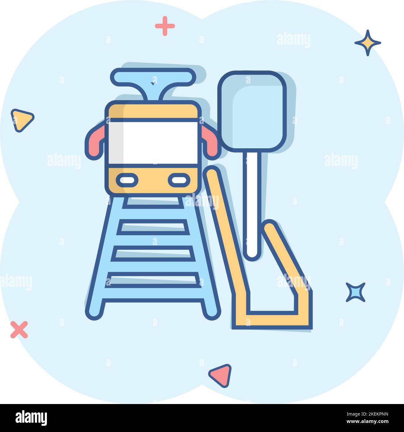 Metro station icon in comic style. Train subway cartoon vector ...