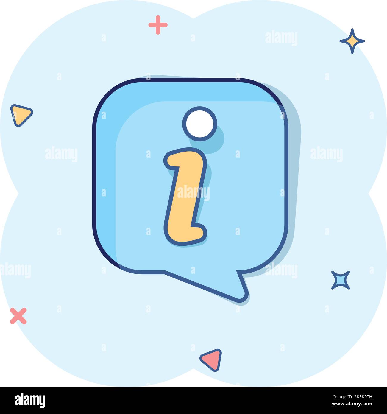 Information icon in comic style. FAQ help cartoon vector illustration ...