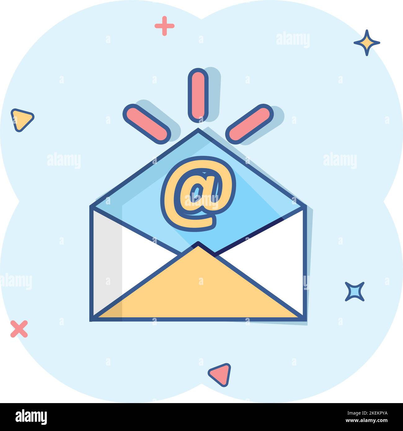 Email message icon in comic style. Mail document cartoon vector ...