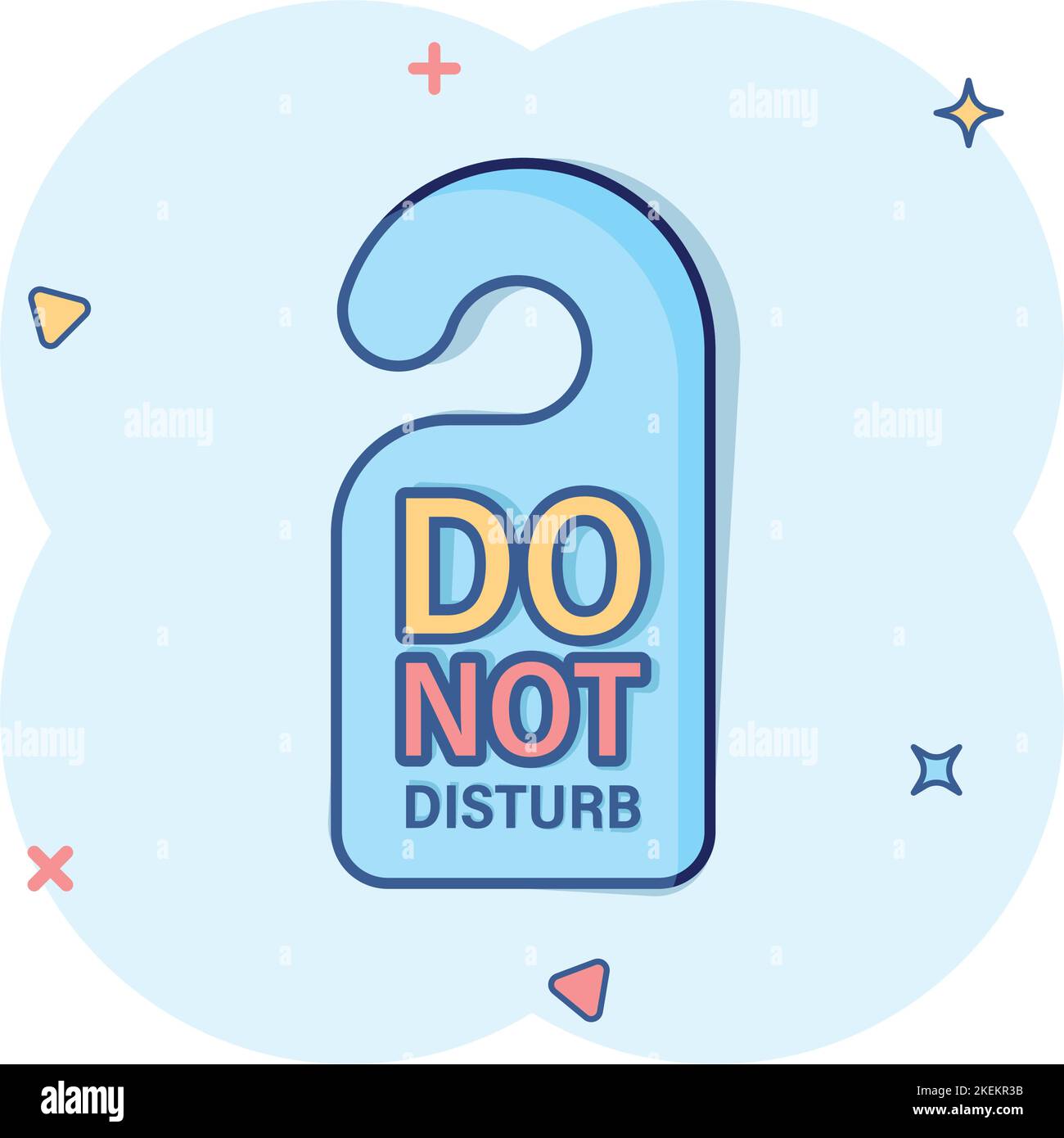 Do not disturb hotel sign icon in comic style. Inn cartoon vector ...