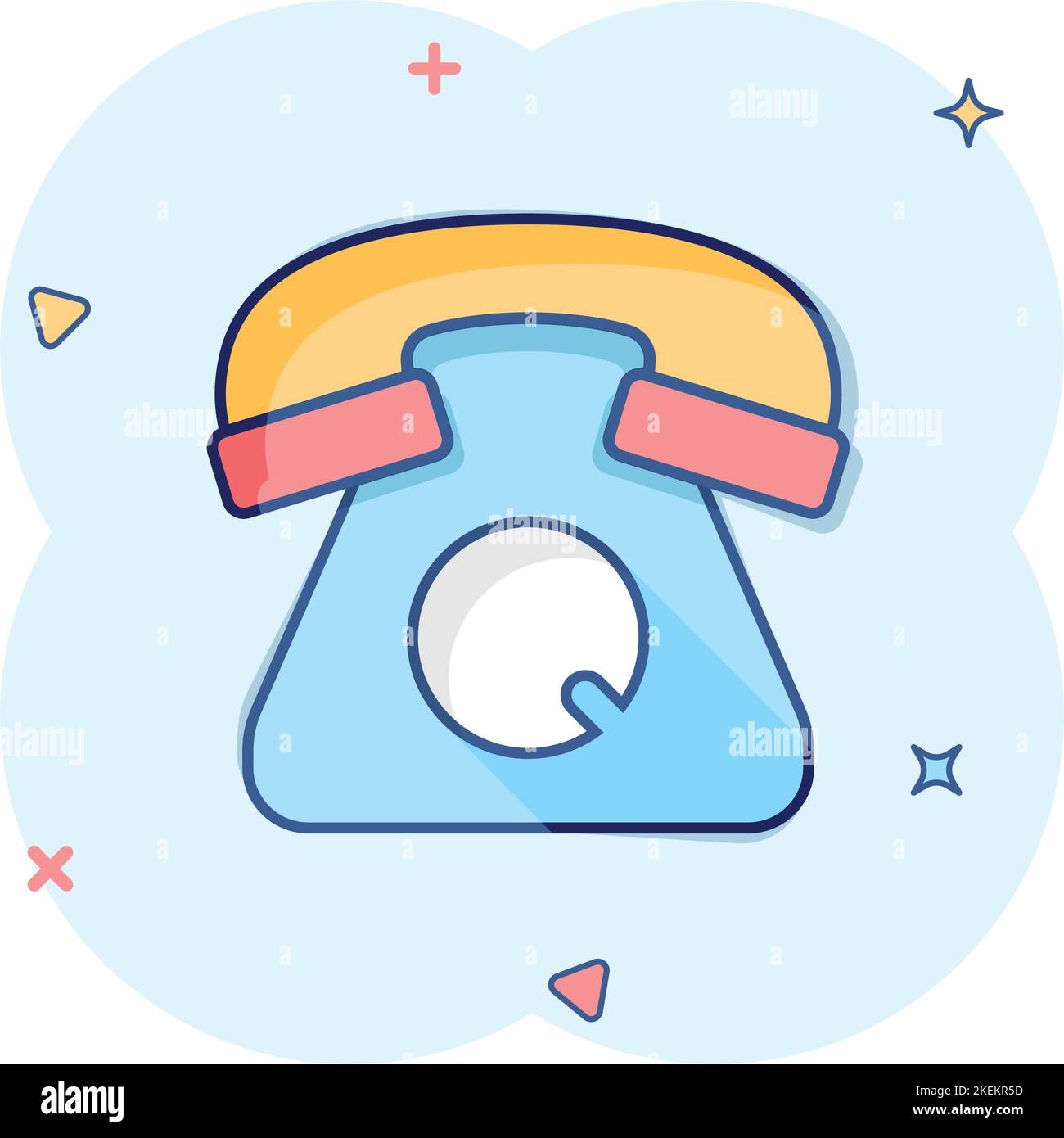 Mobile phone icon in comic style. Telephone talk cartoon vector ...