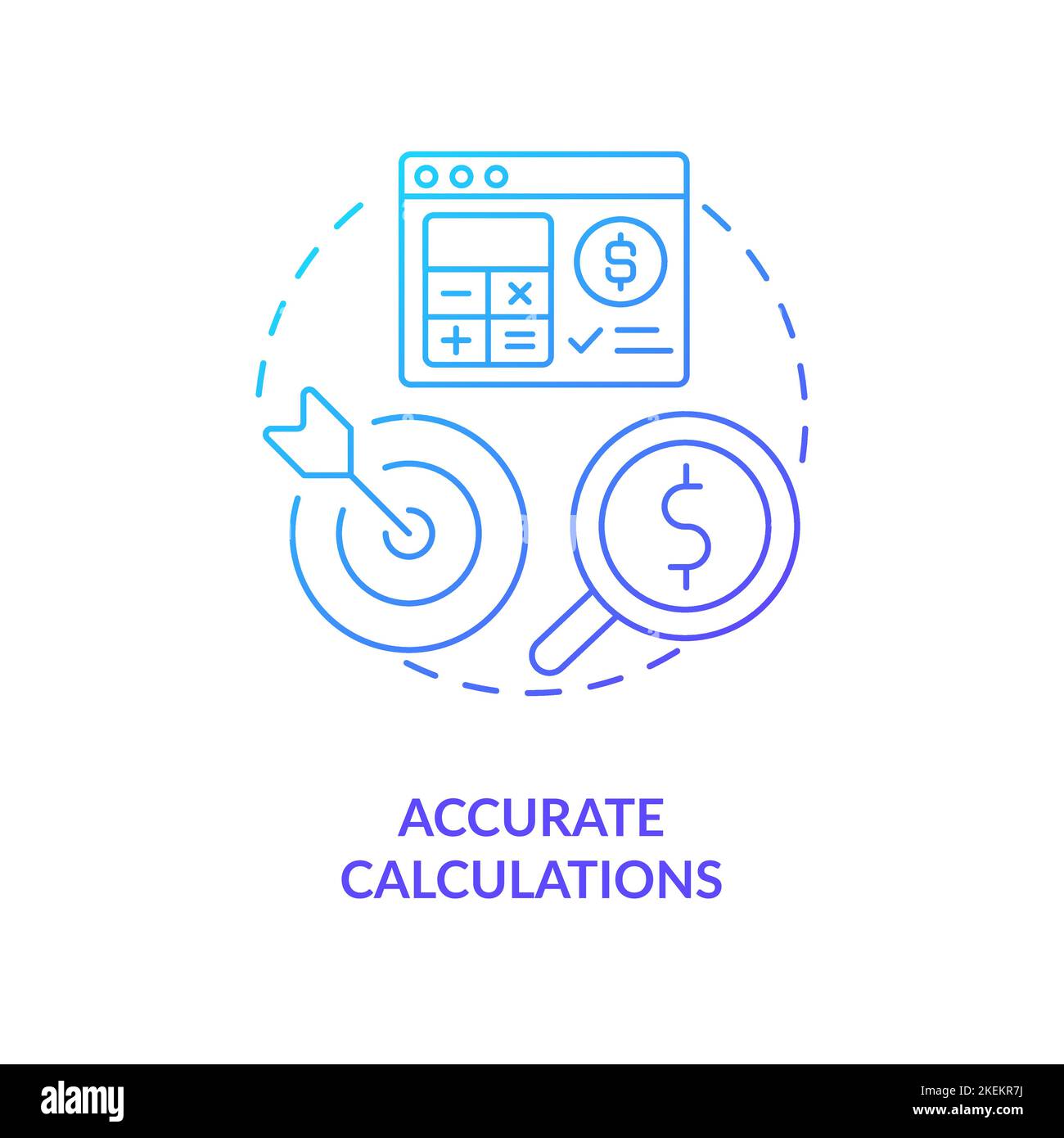 Accurate calculations blue gradient concept icon Stock Vector Image ...