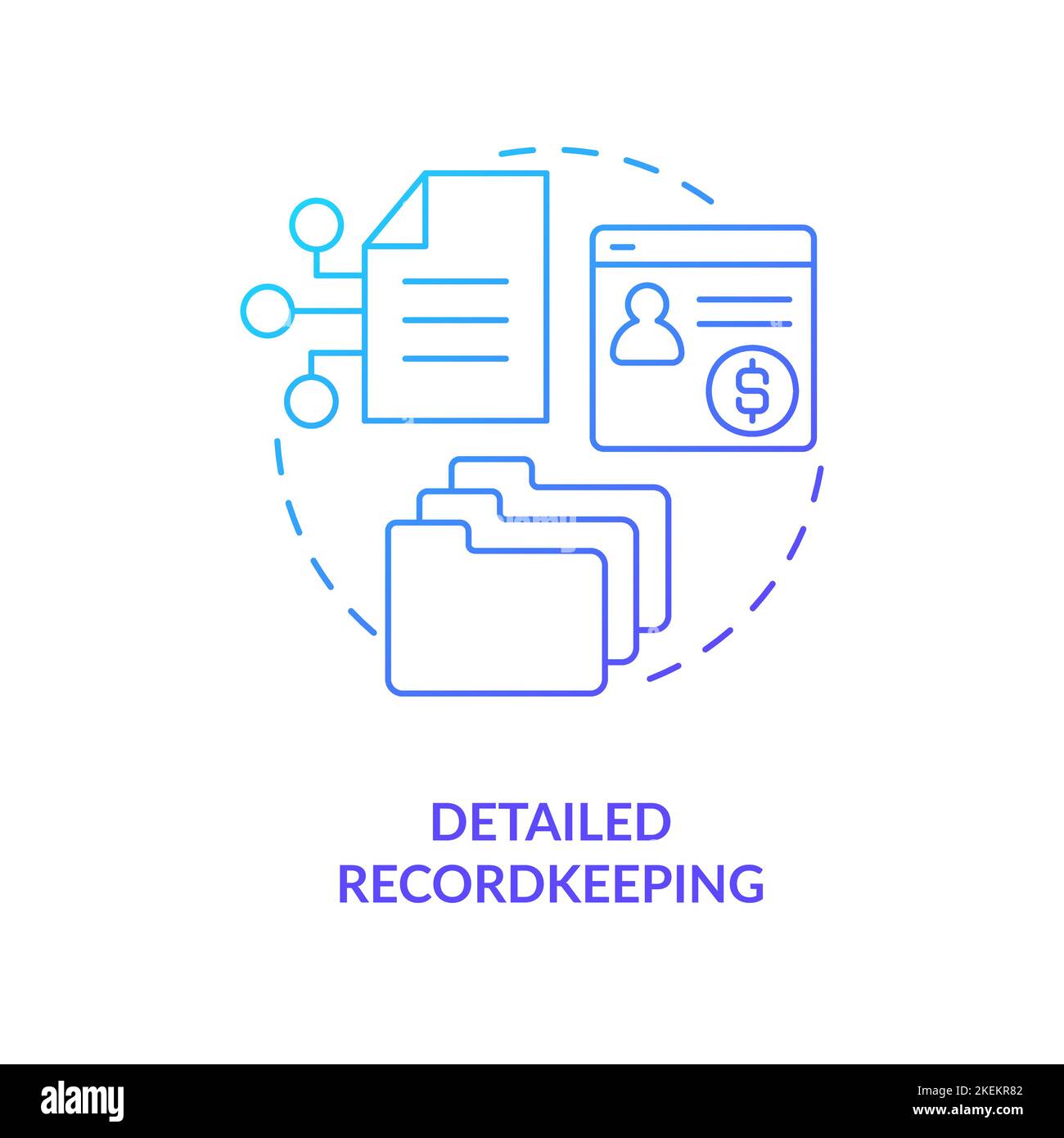 Detailed recordkeeping blue gradient concept icon Stock Vector Image ...