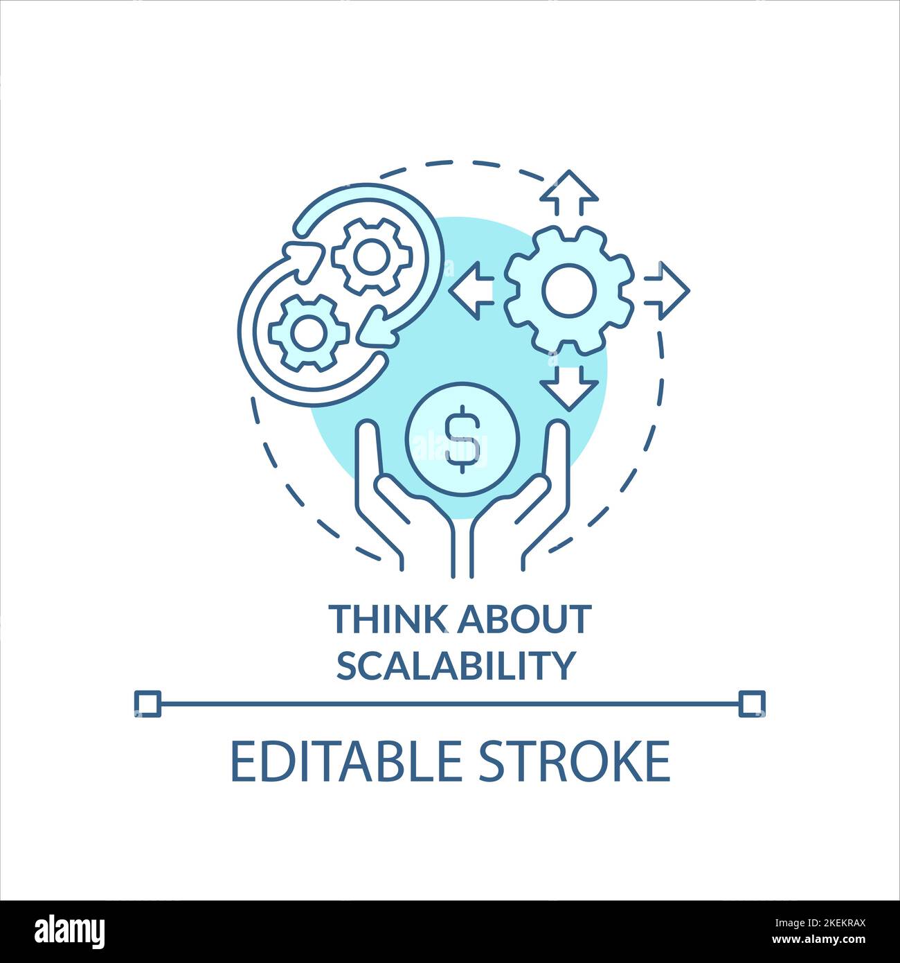 Think about scalability turquoise concept icon Stock Vector Image & Art ...