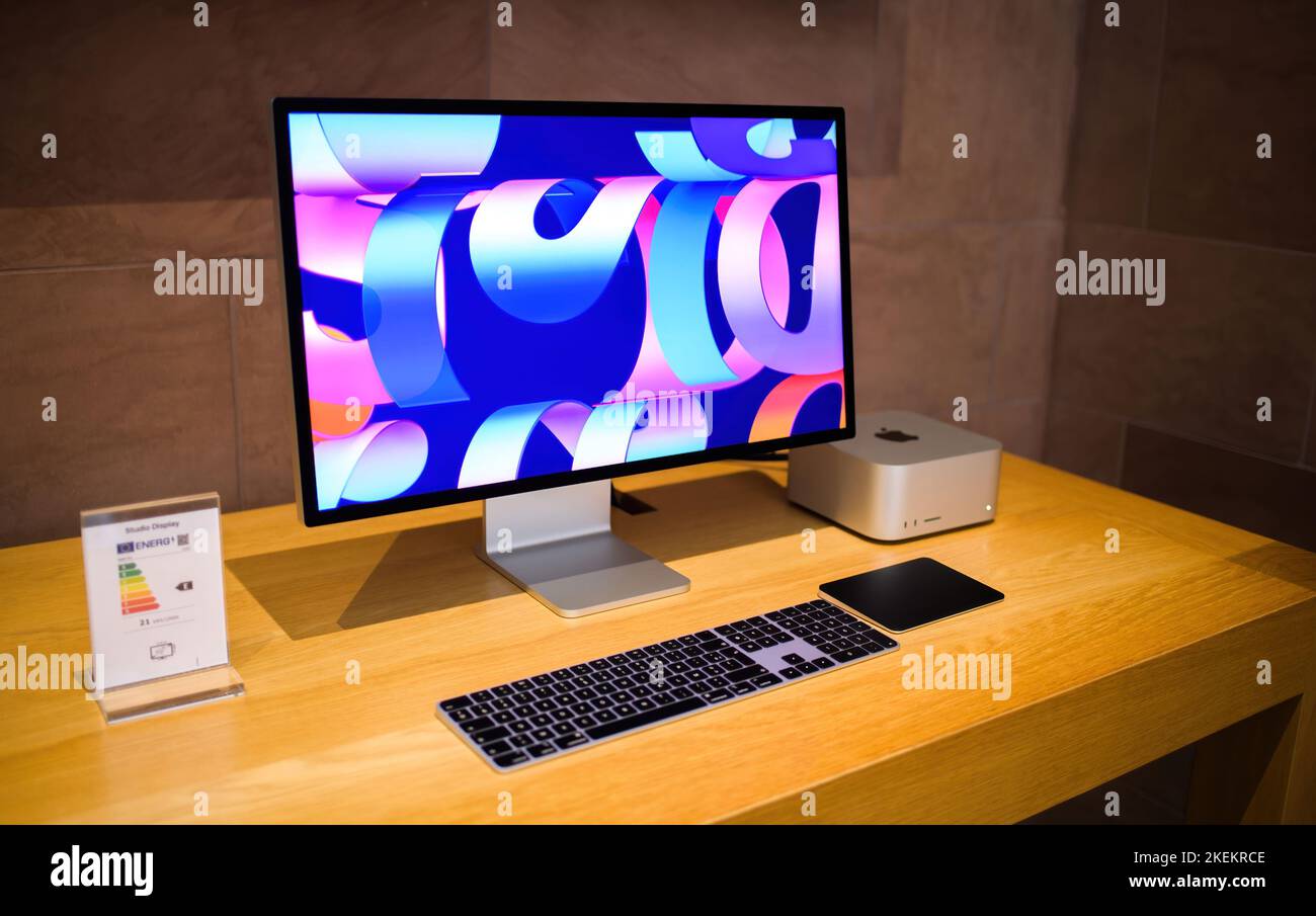 Paris, France - Oct 28, 2022: new Apple Computers Mac Studio M1 Ultra ...