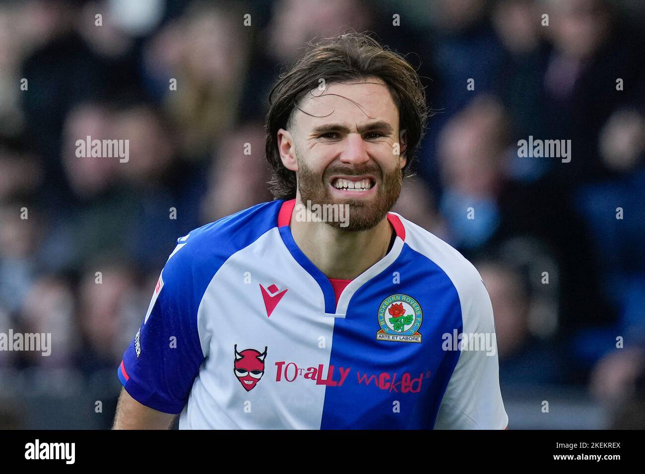 Ben Brereton D’az #22 of Blackburn Rovers reacts during the Sky Bet ...
