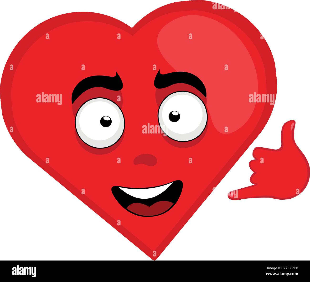 vector cartoon character illustration of a heart making a call me by ...
