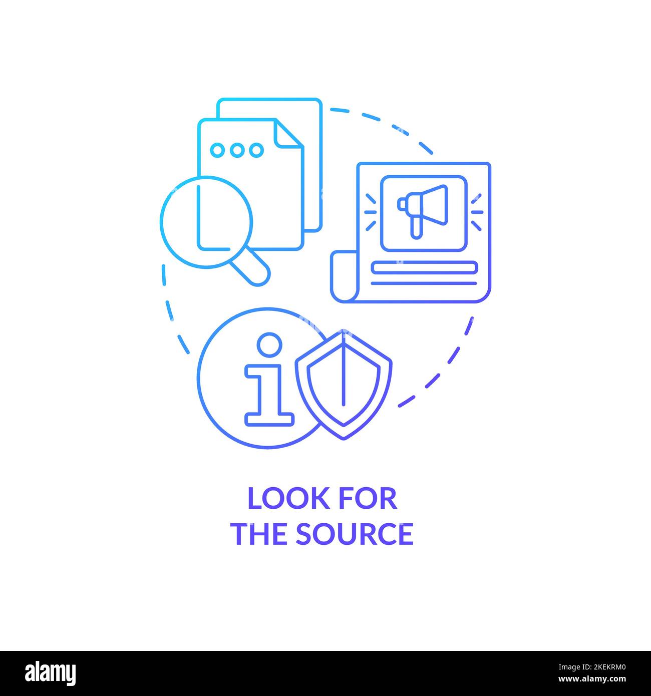 Look for source blue gradient concept icon Stock Vector Image & Art - Alamy