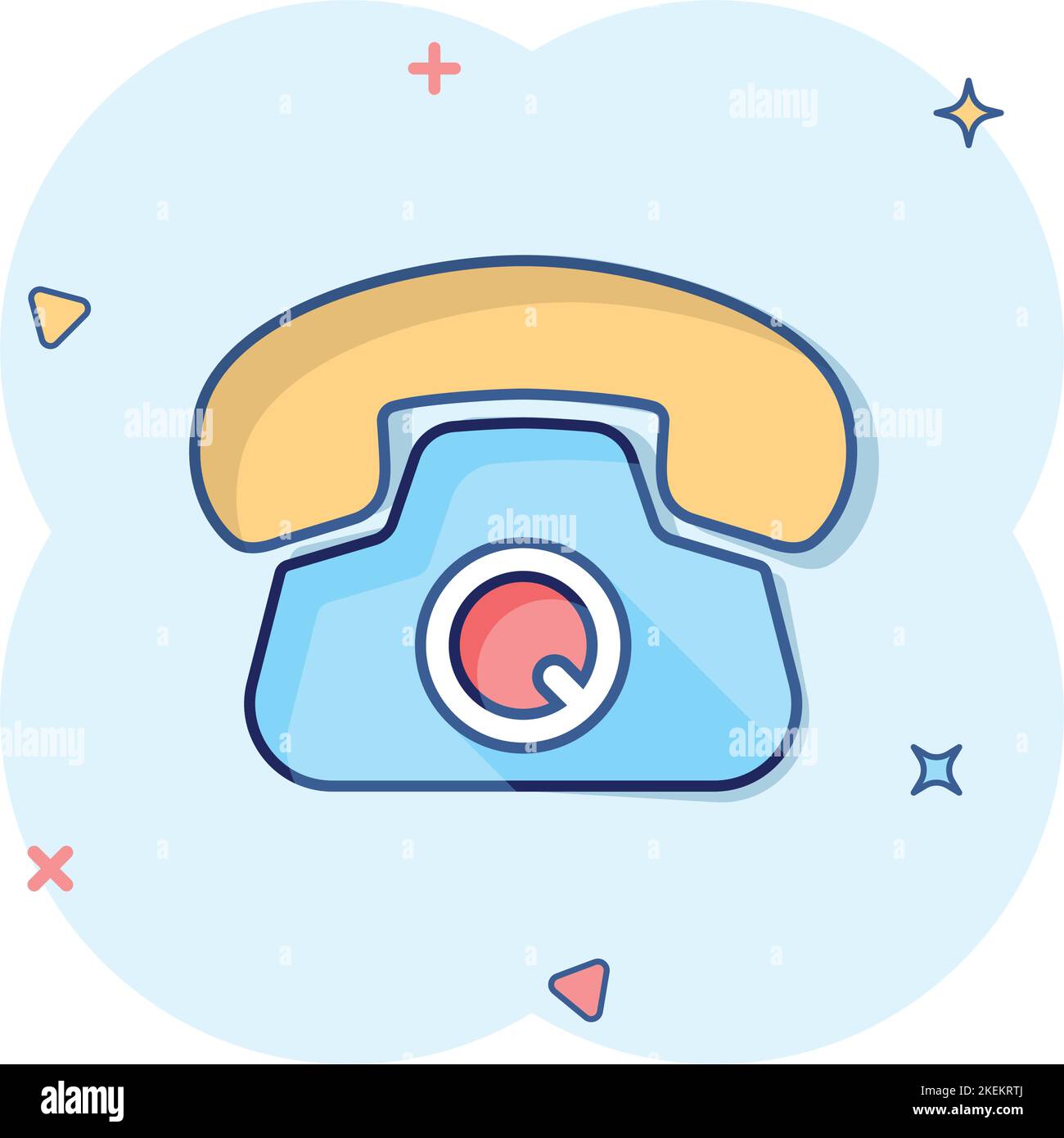 Mobile phone icon in comic style. Telephone talk cartoon vector ...