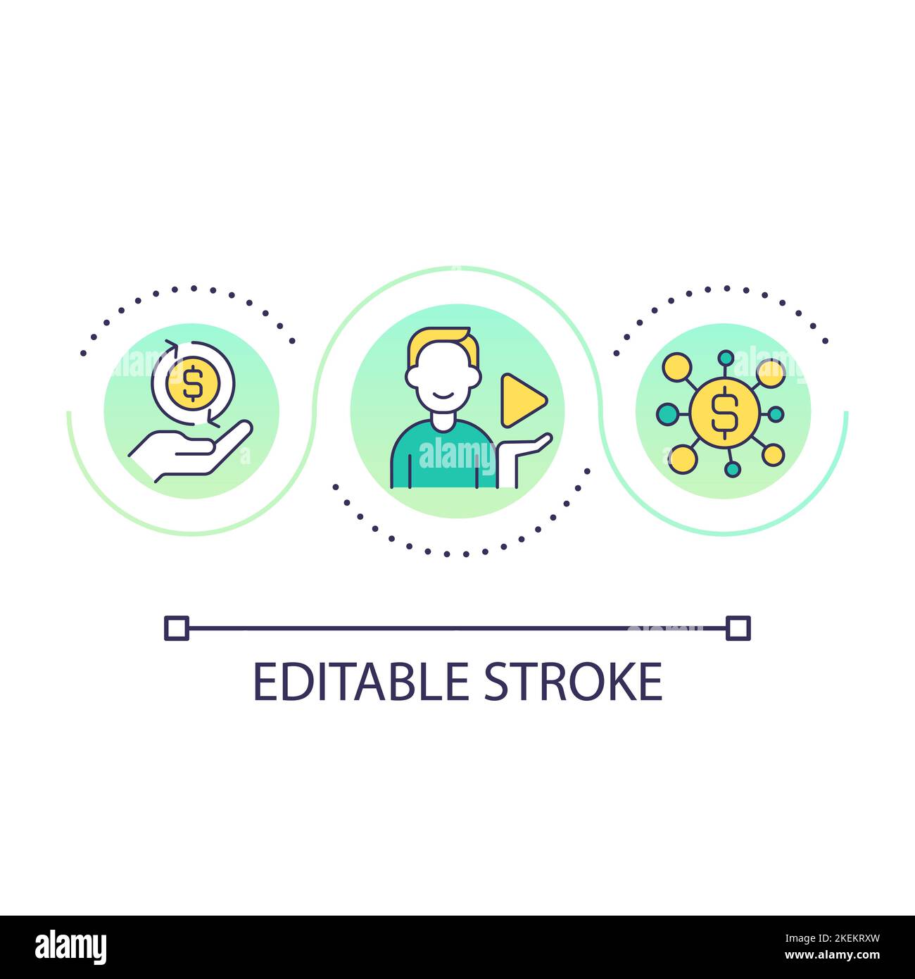 Streamer income sources loop concept icon Stock Vector Image & Art - Alamy