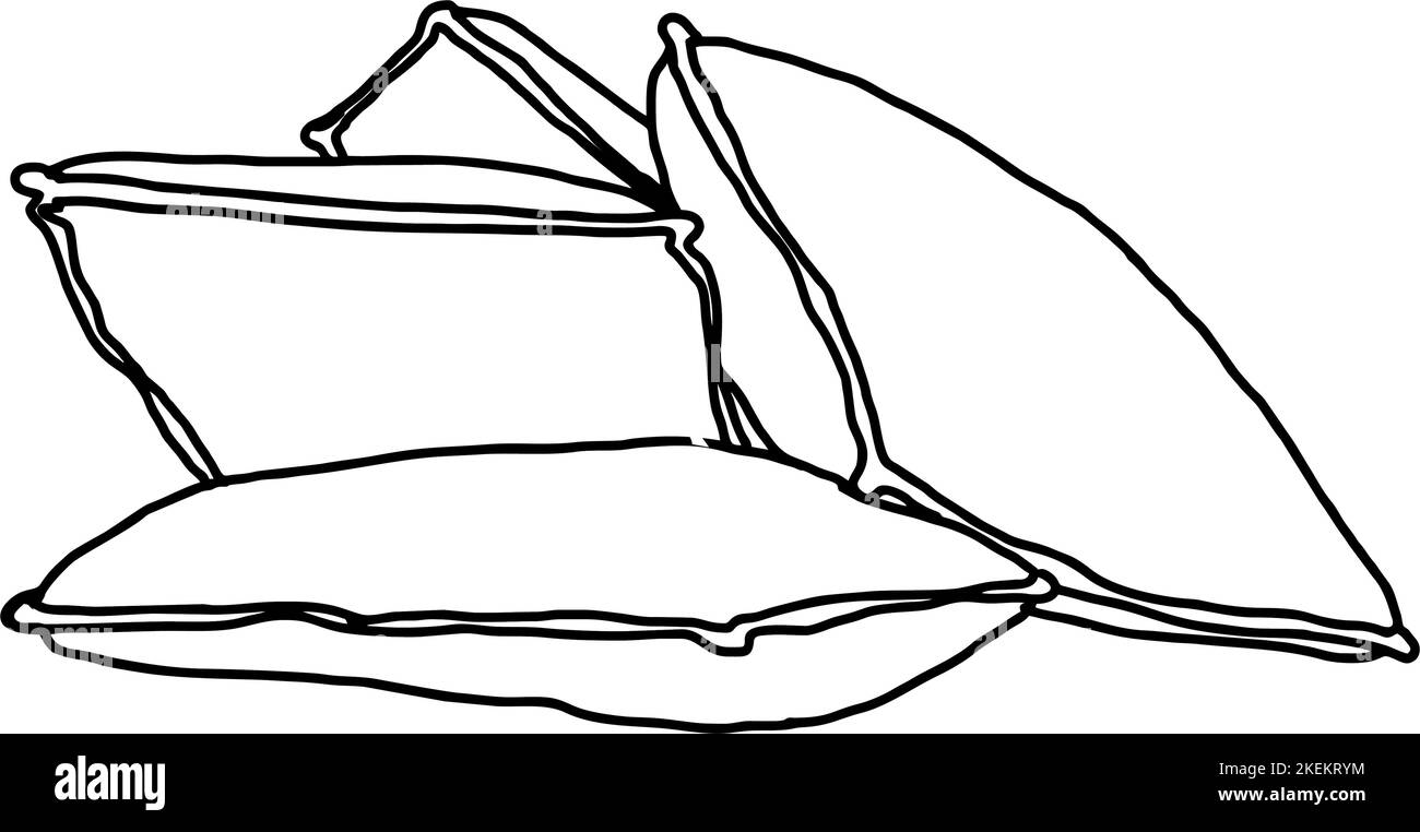 Pile of Pillows Vector : Cozy Comfort in Digital Design Stock Vector ...