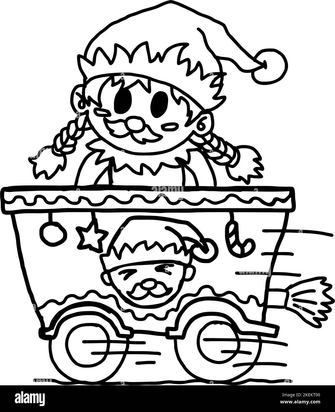 Child in Gnomes Costume Riding on Train Stock Vector Image & Art - Alamy