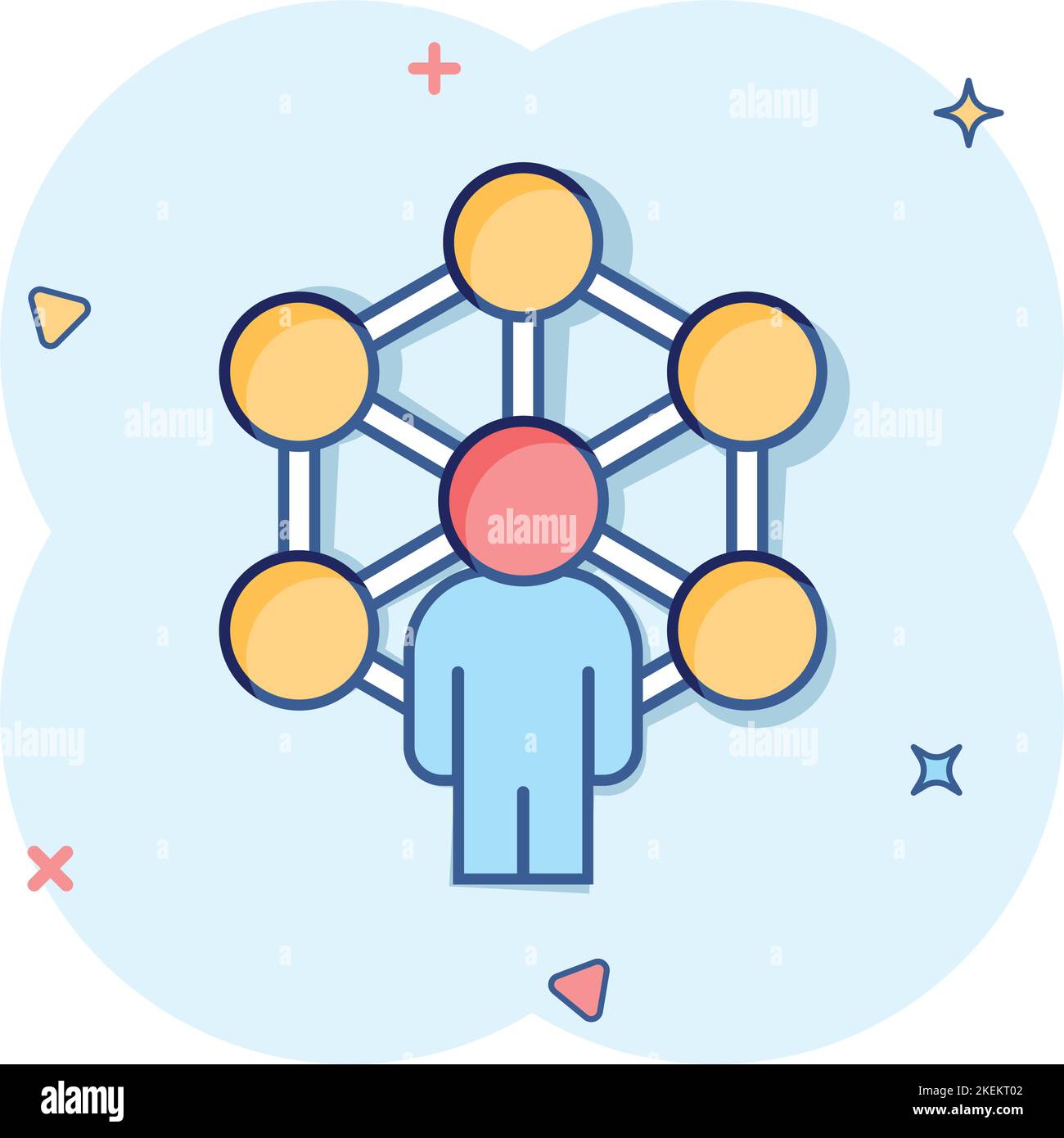 Corporate organization chart people vector icon in comic style. People ...