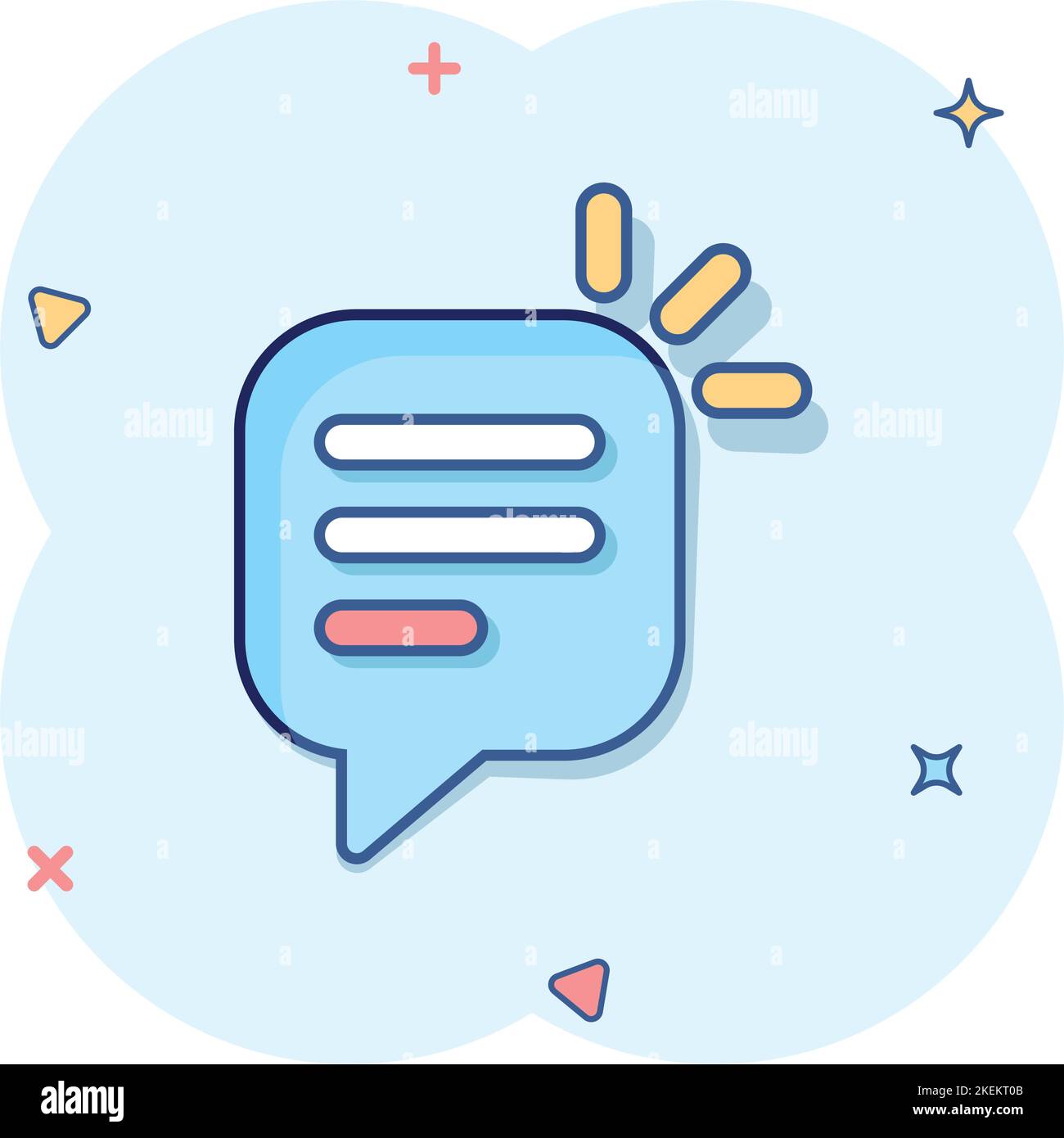 Speak chat sign icon in comic style. Speech bubbles cartoon vector ...