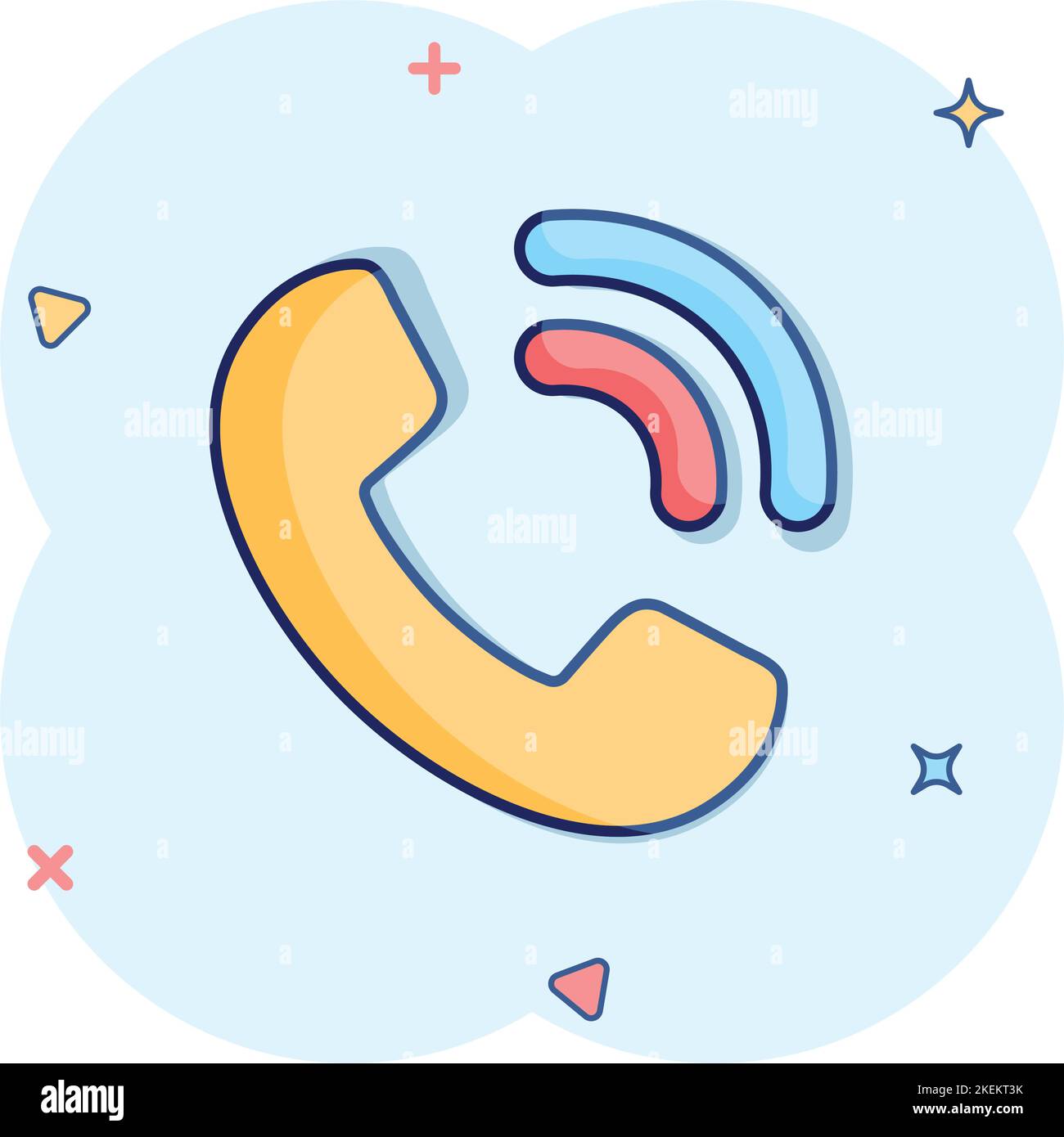Mobile phone icon in comic style. Telephone talk cartoon vector ...