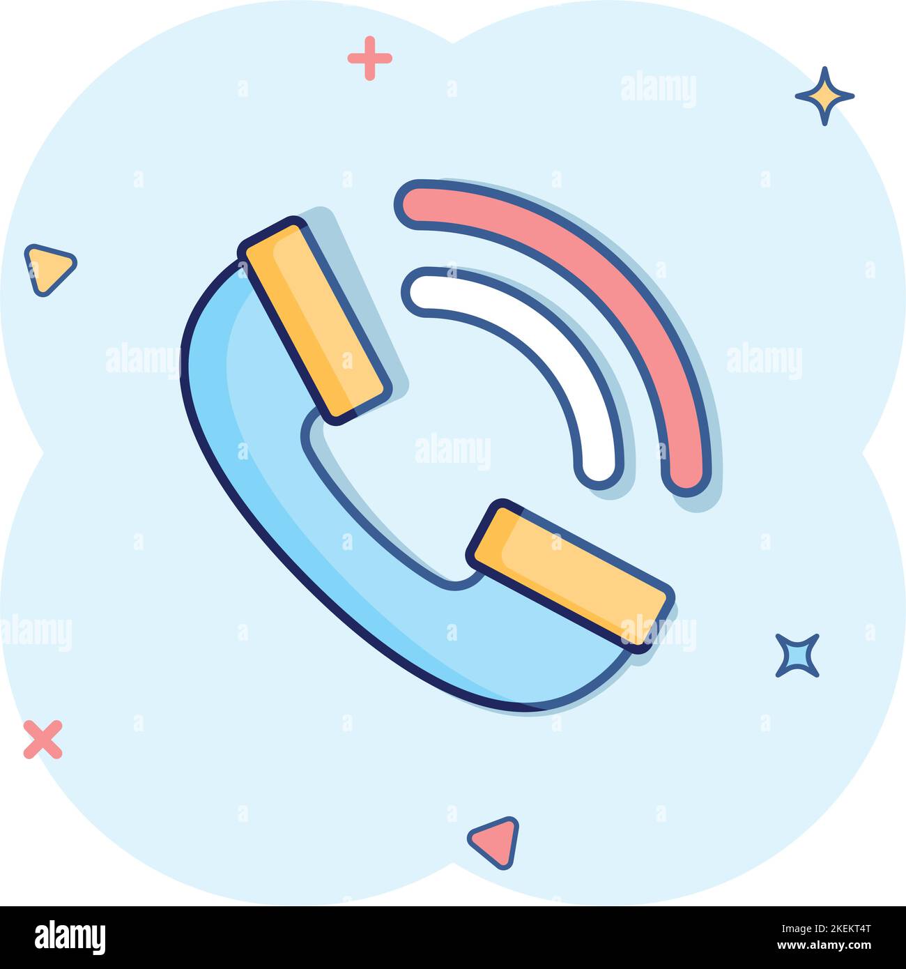 Mobile phone icon in comic style. Telephone talk cartoon vector ...