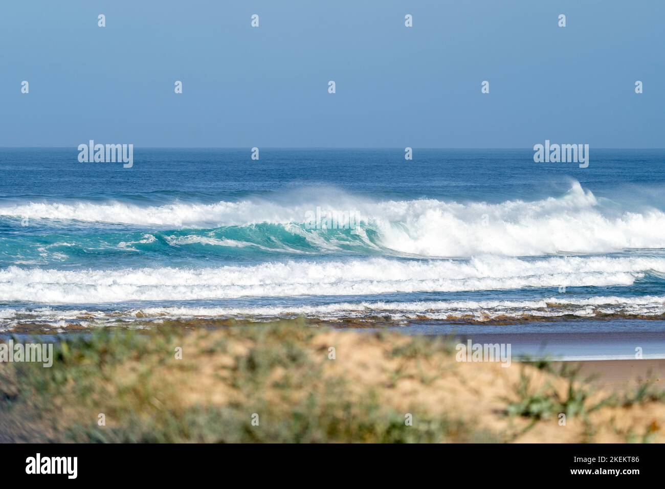 Perfect wave in the ocean surf background Stock Photo - Alamy