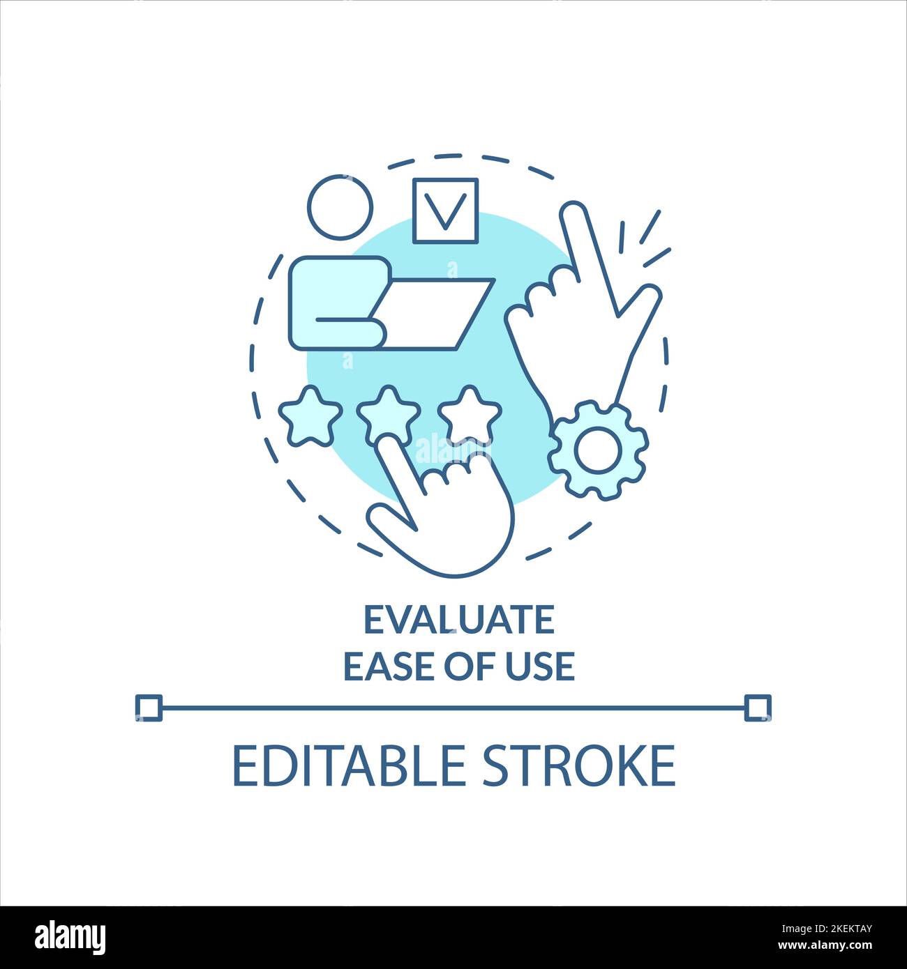 Evaluate ease of use turquoise concept icon Stock Vector Image & Art ... Evaluate ease of use turquoise concept icon Stock Vector Image & Art ...
