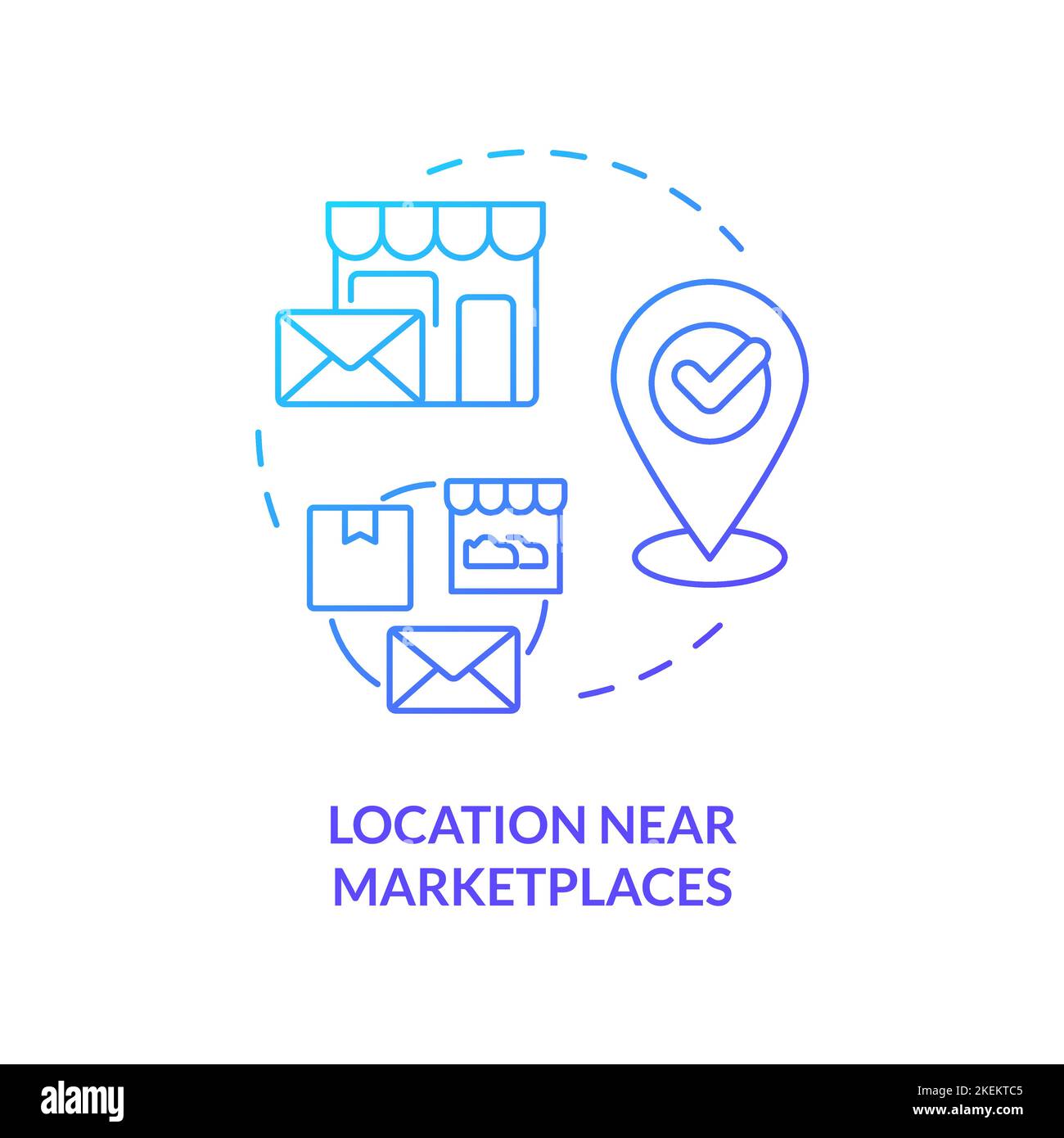 Location near marketplaces blue gradient concept icon Stock Vector ...