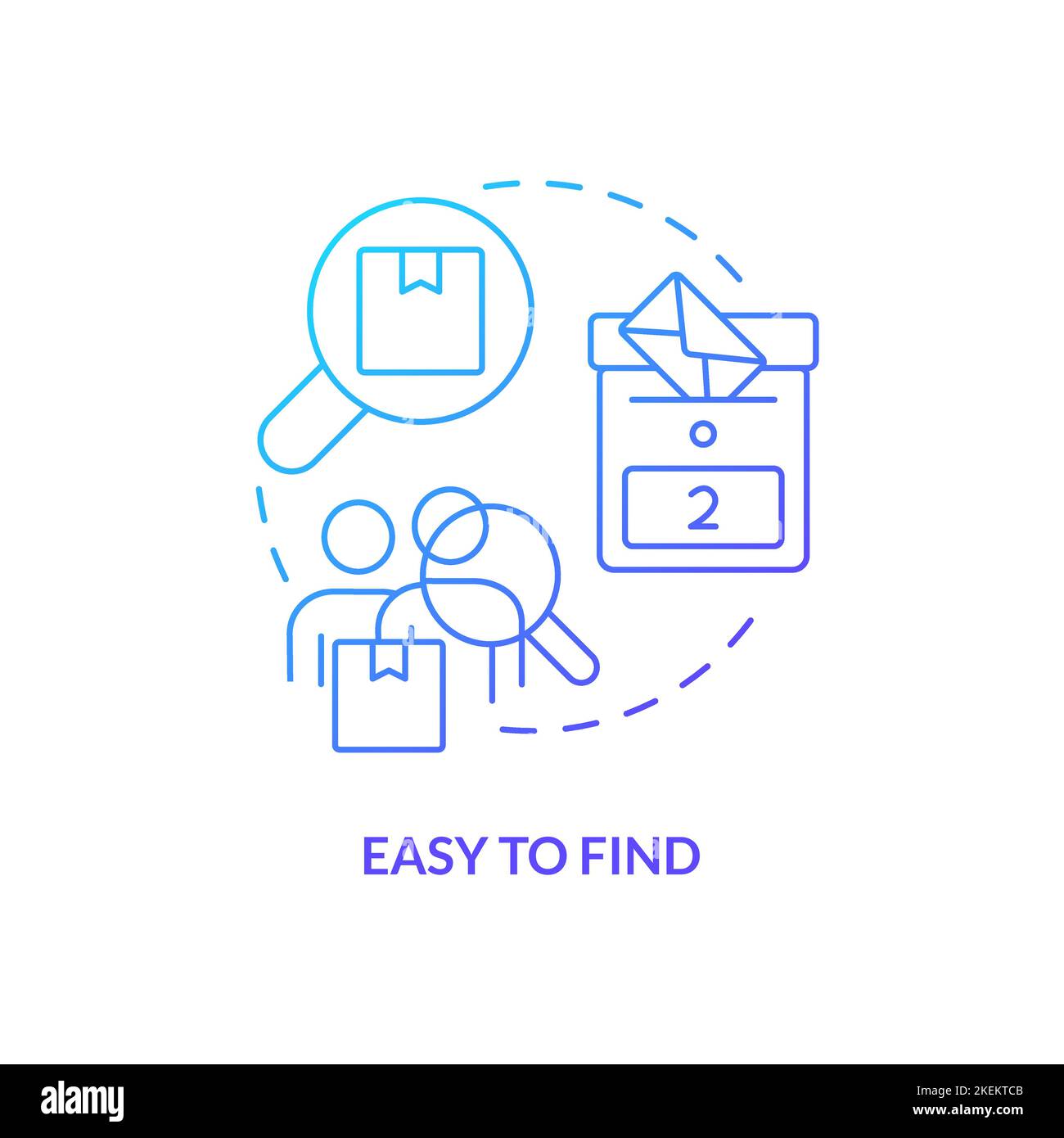 Easy to find blue gradient concept icon Stock Vector Image & Art - Alamy