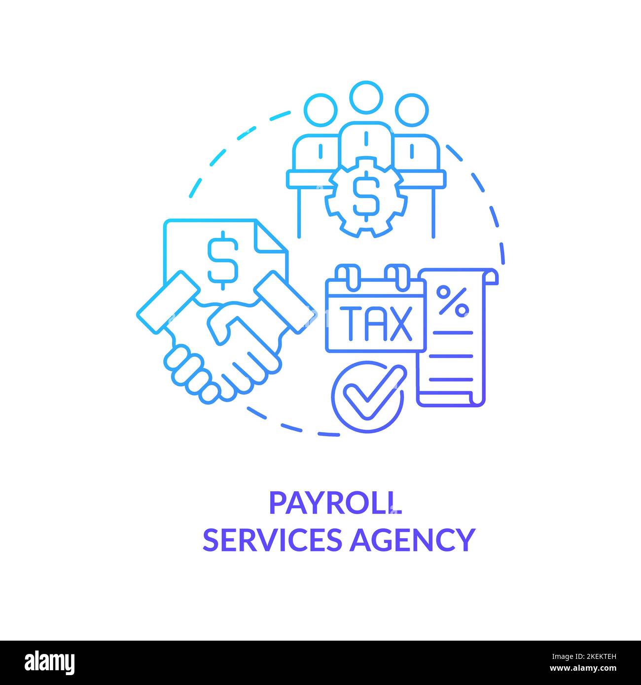 Payroll services agency blue gradient concept icon Stock Vector Image ...