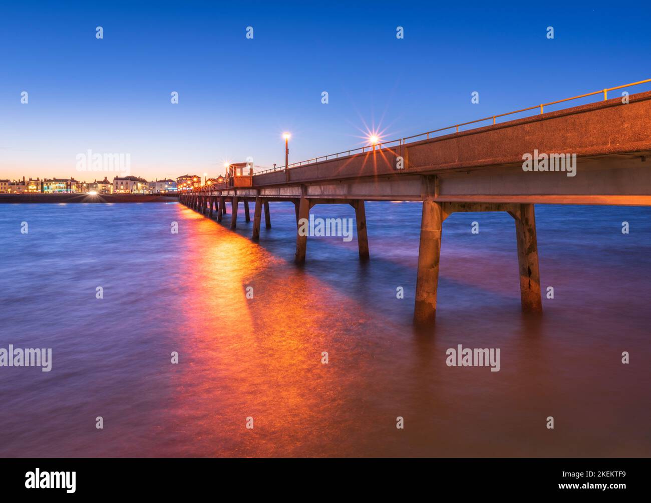 The view from the end of Deal Pier looking back towards land. Deal ...