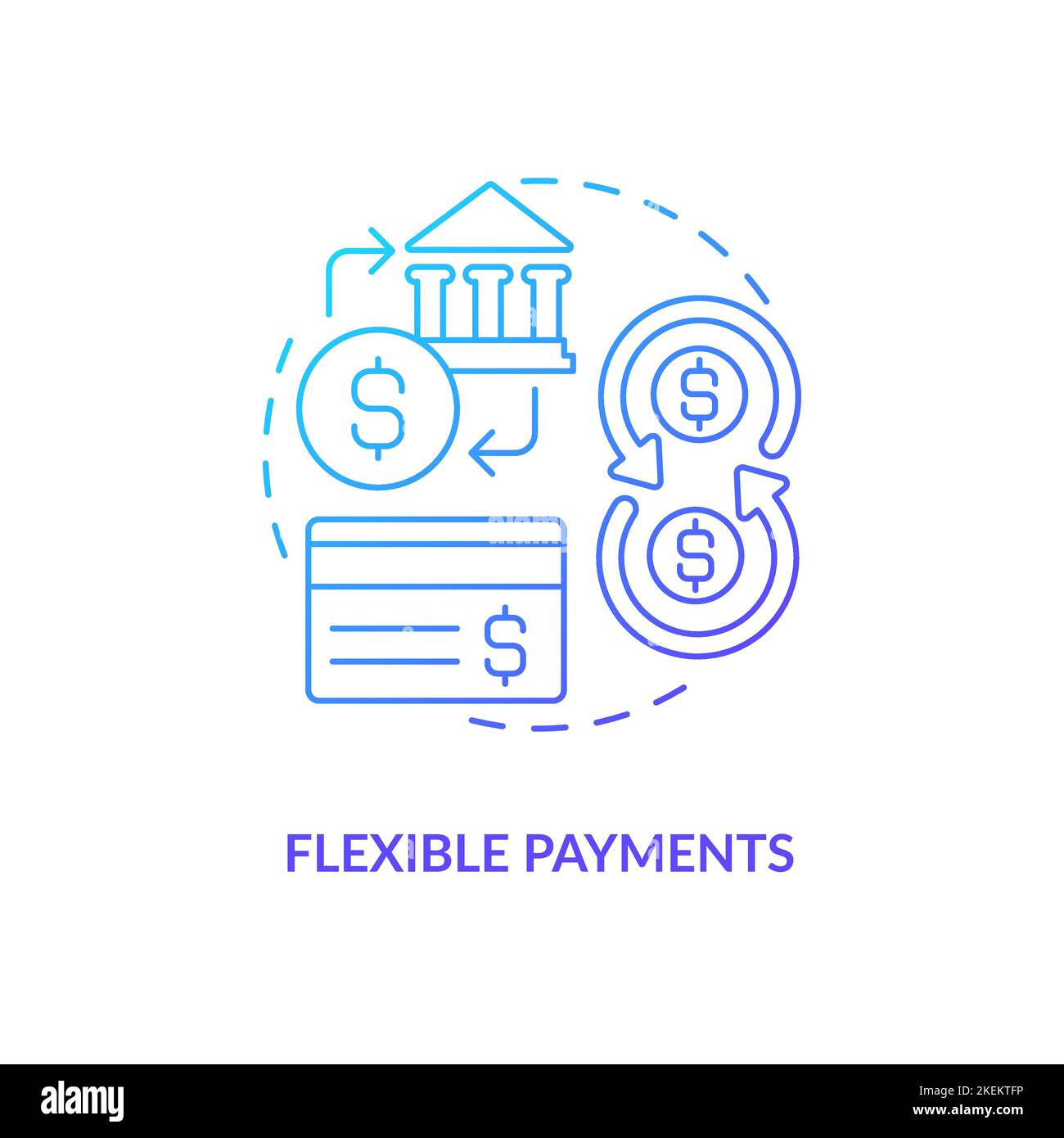 Flexible payments blue gradient concept icon Stock Vector Image & Art - Alamy