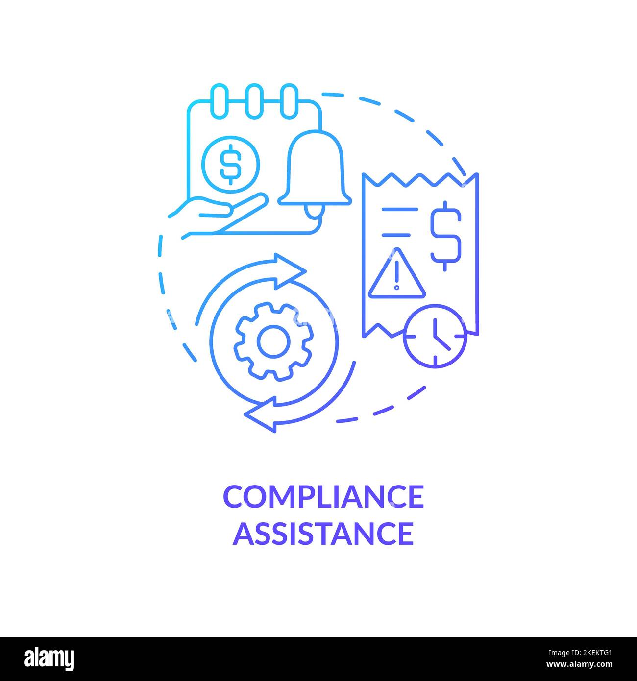 Compliance assistance blue gradient concept icon Stock Vector Image & Art - Alamy