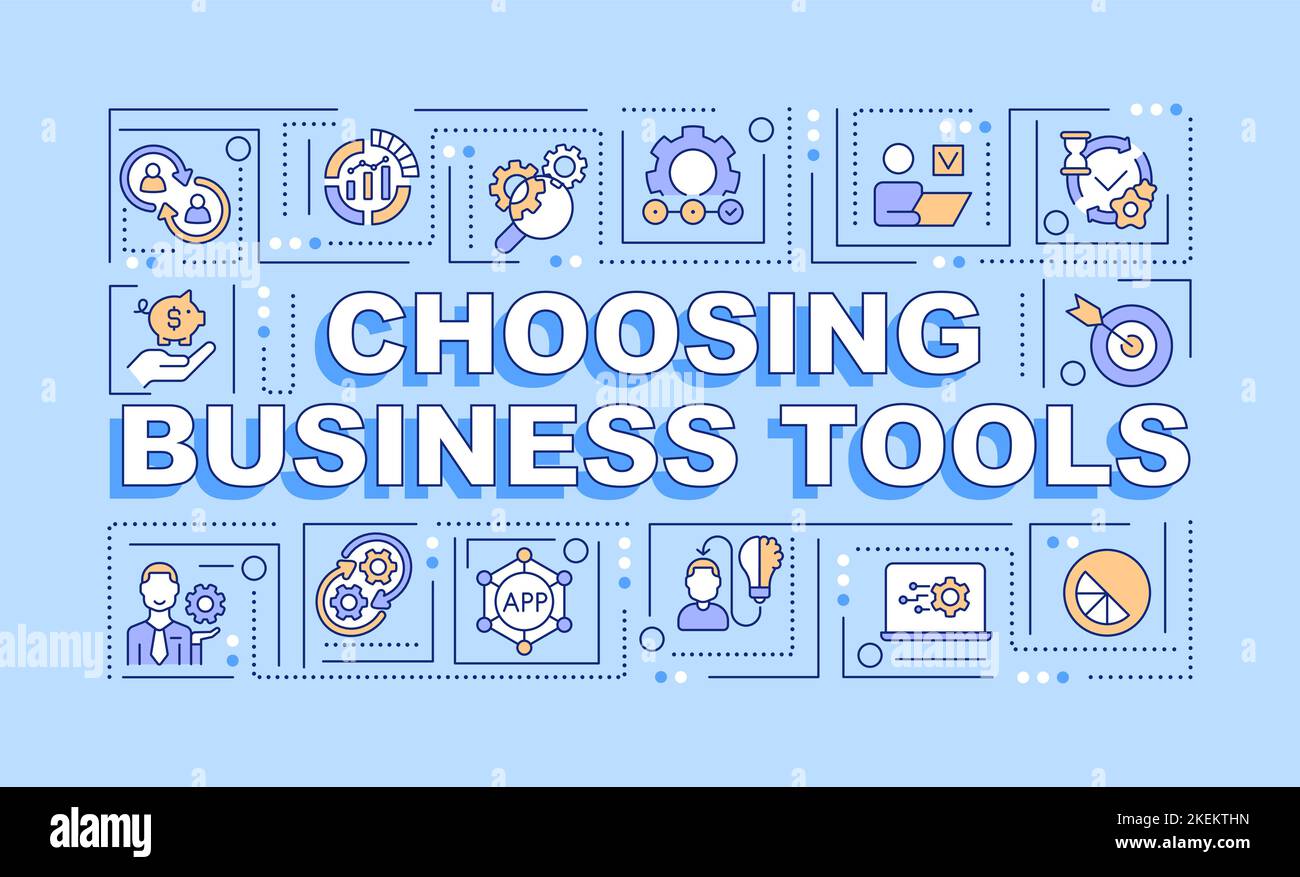 Choosing business tools word concepts blue banner Stock Vector Image & Art - Alamy