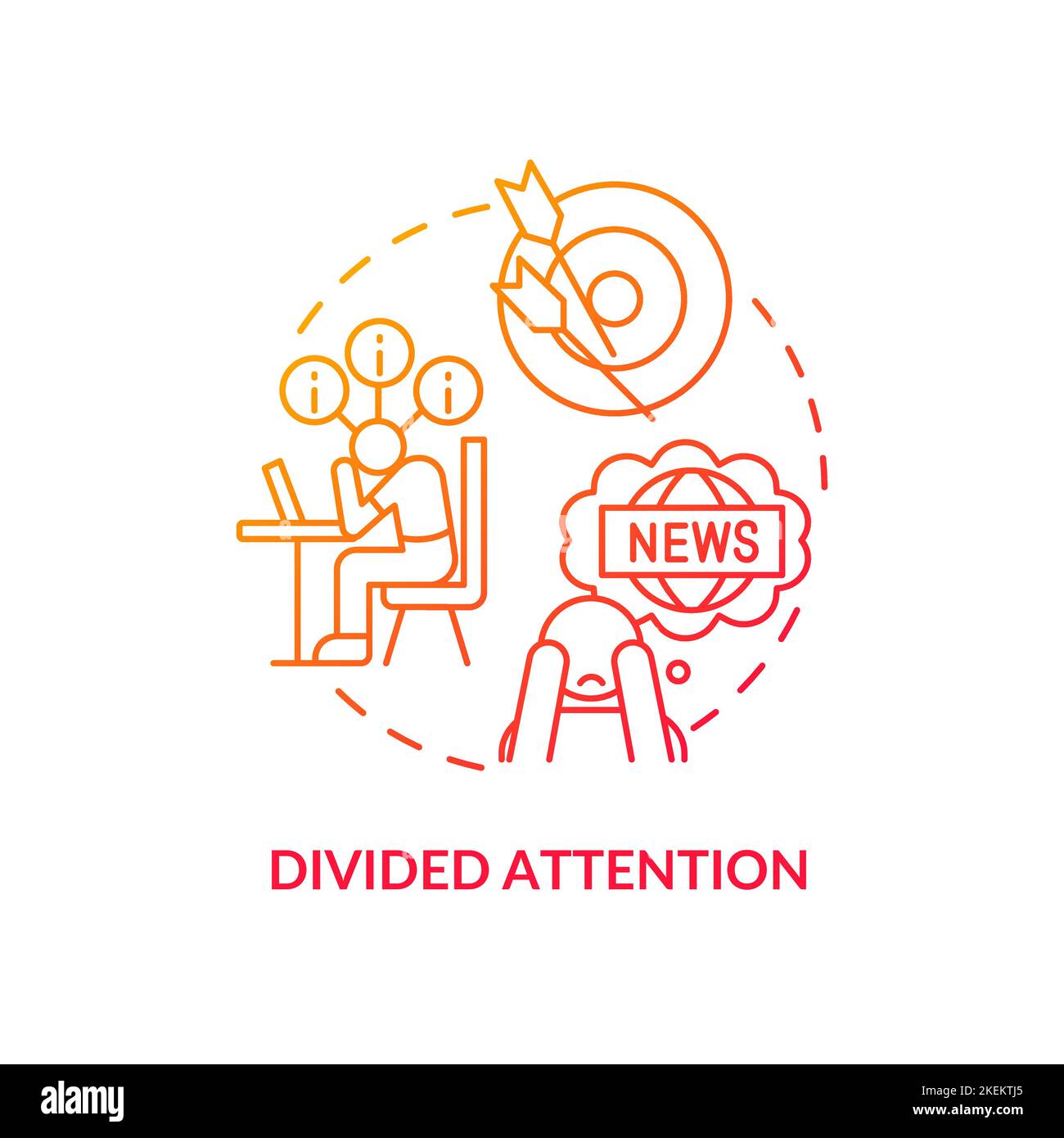 Divided attention red gradient concept icon Stock Vector Image & Art ... Divided attention red gradient concept icon Stock Vector Image & Art ...