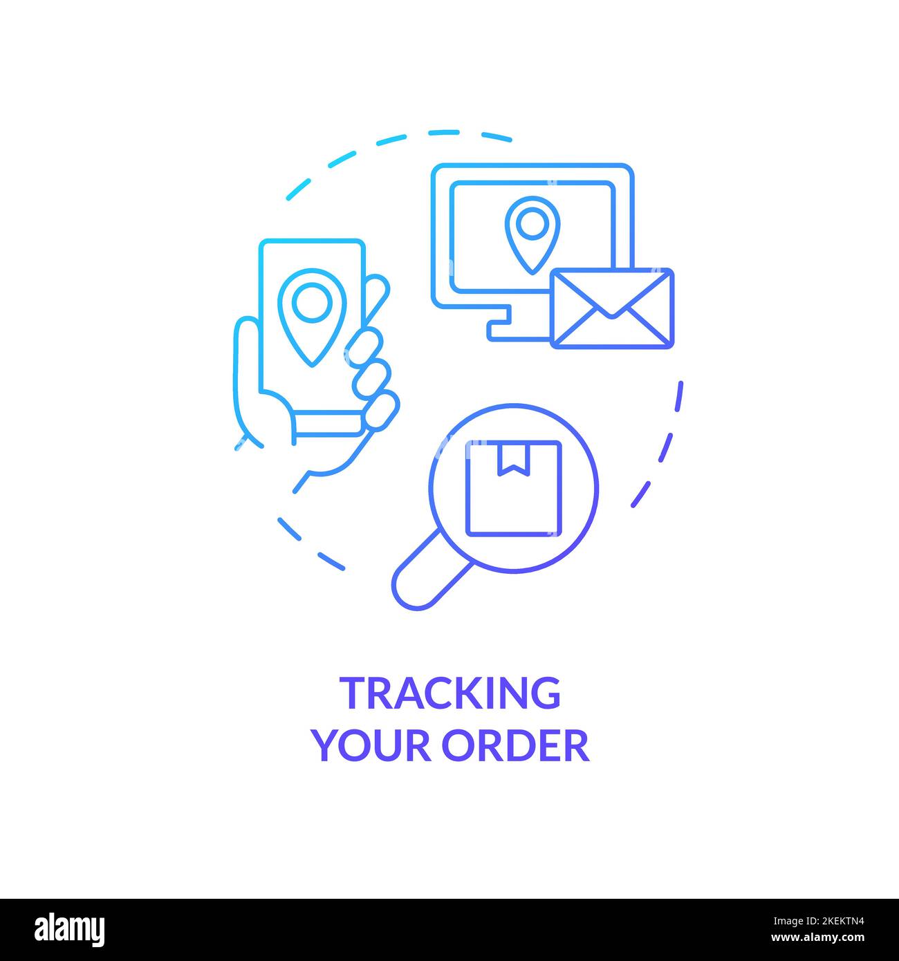 Blue line delivery tracking icon hi-res stock photography and images - Alamy