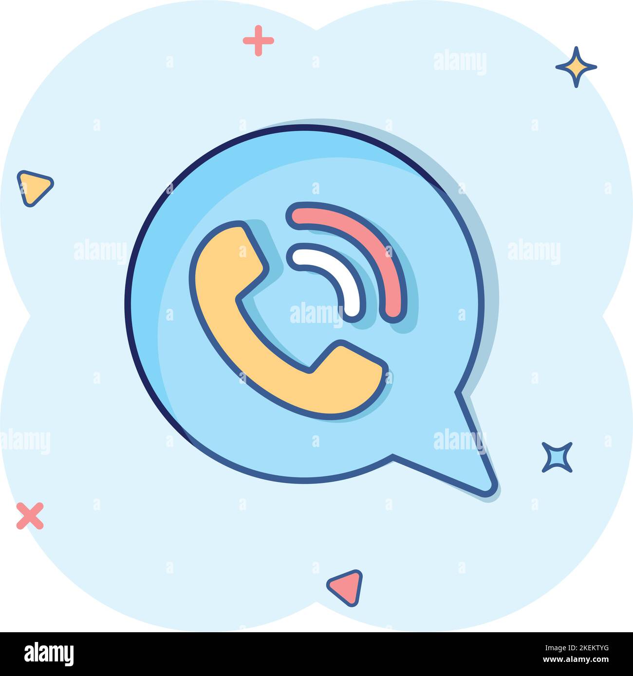 Mobile phone icon in comic style. Telephone talk cartoon vector ...