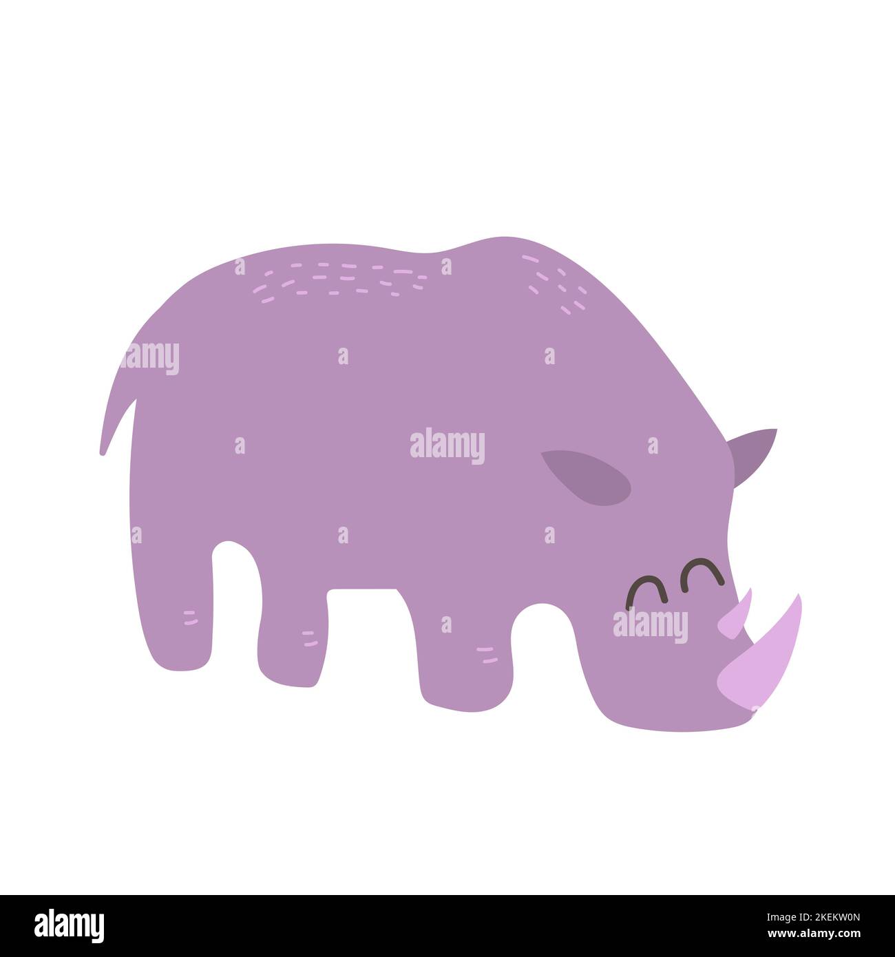 Vector cartoon rhinoceros. Little rhino. Modern cute hand drawn style ...